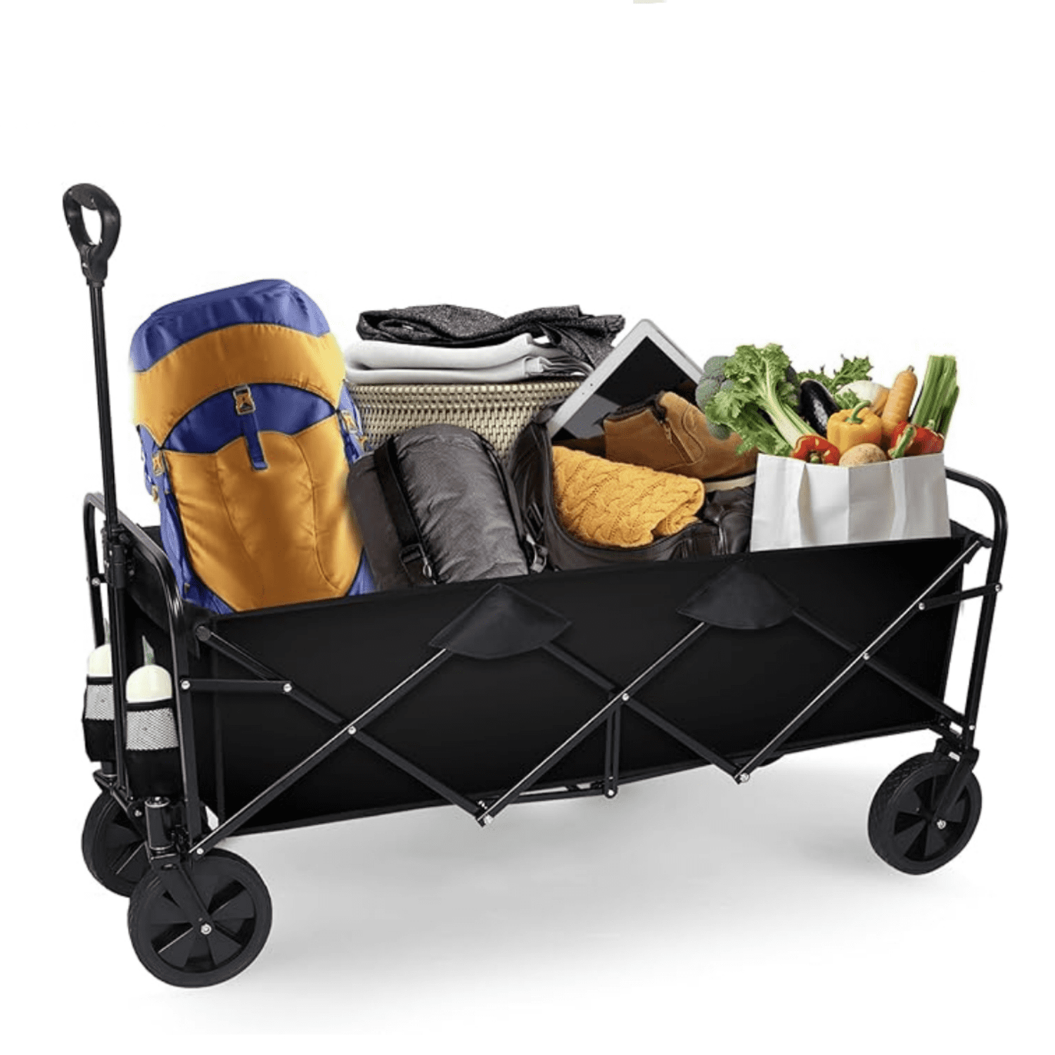 Heavy Duty Folding Portable Hand Cart with Removable Canopy, 8'' Wheels ...