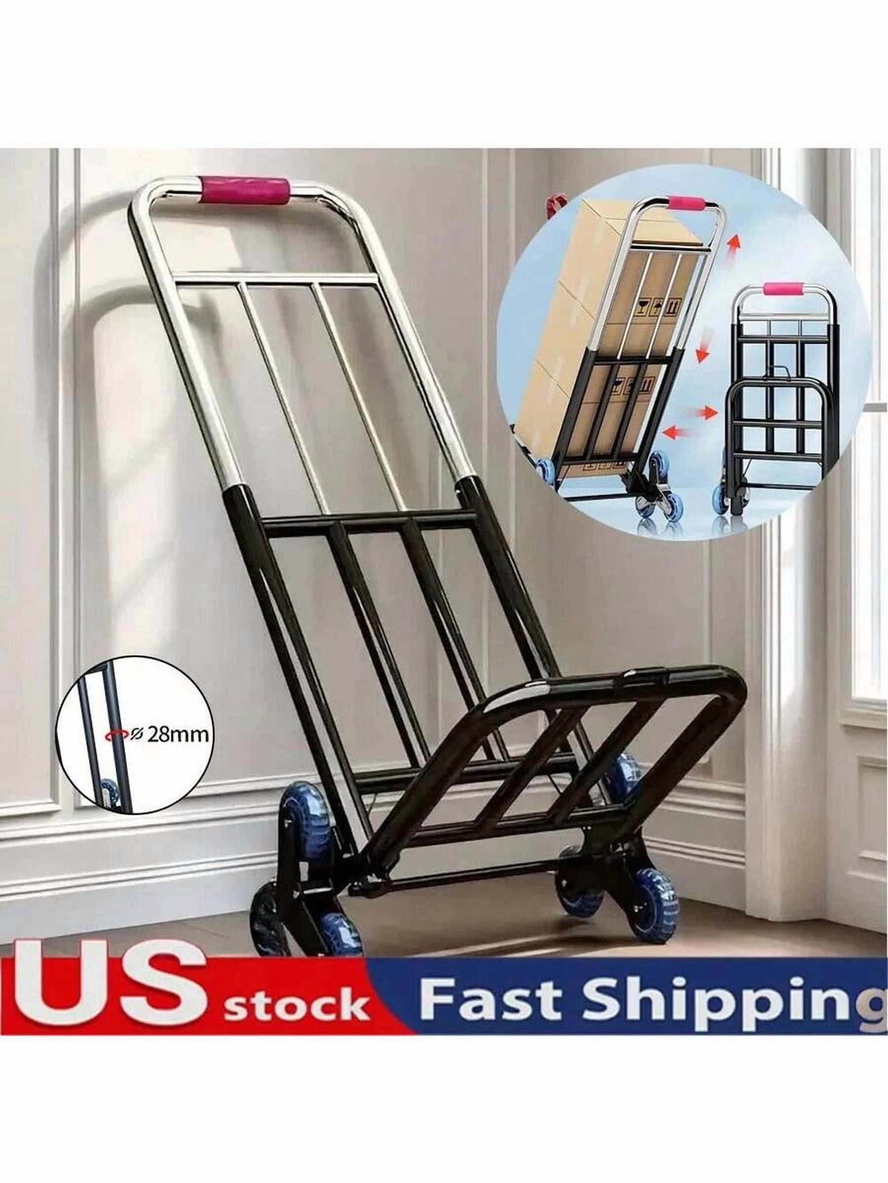 Heavy Duty Folding Trolley 330LB, 6 Wheels 360° Rotating for Stairs ...