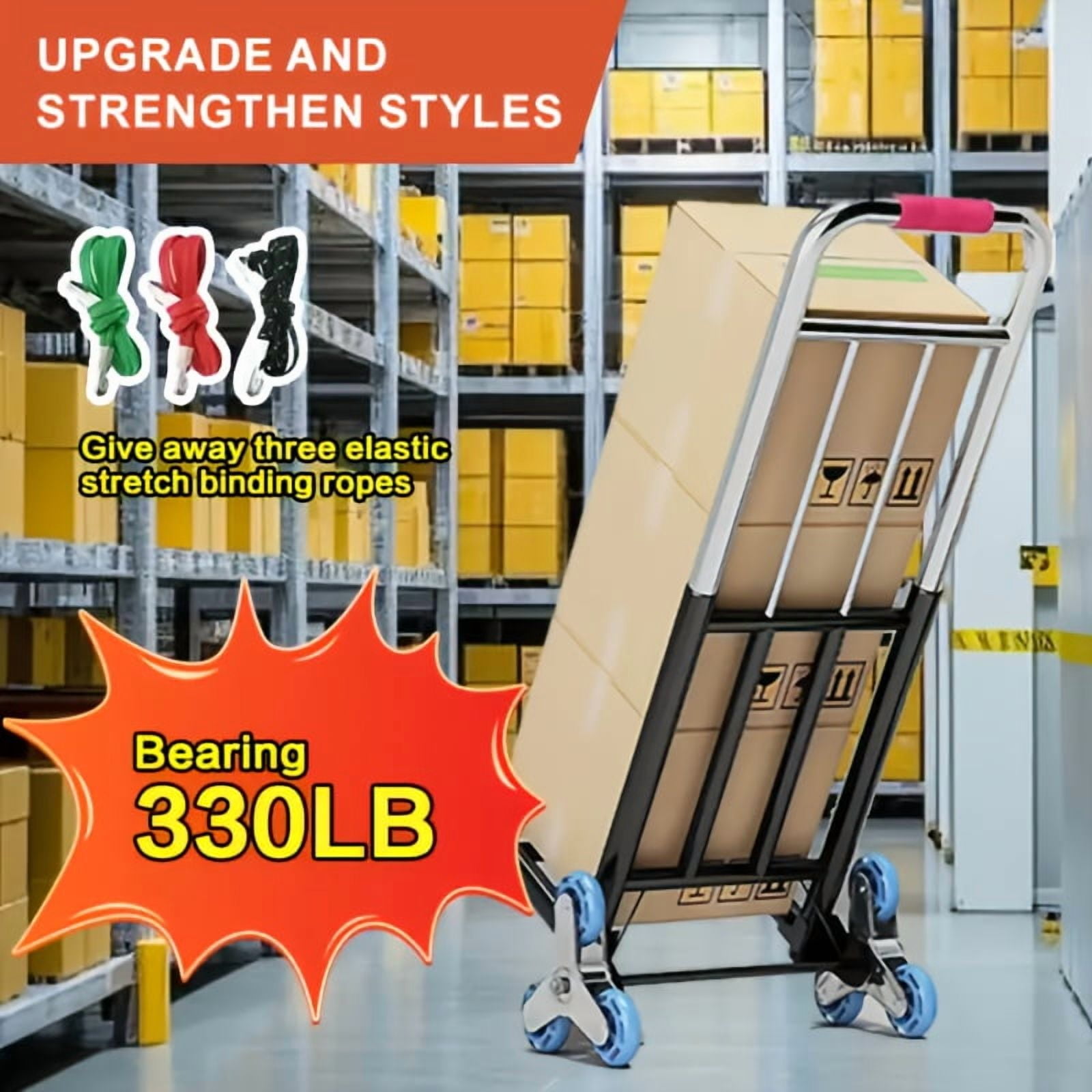 Heavy-Duty Folding Trolley with Stair Crawling Wheels | Portable ...