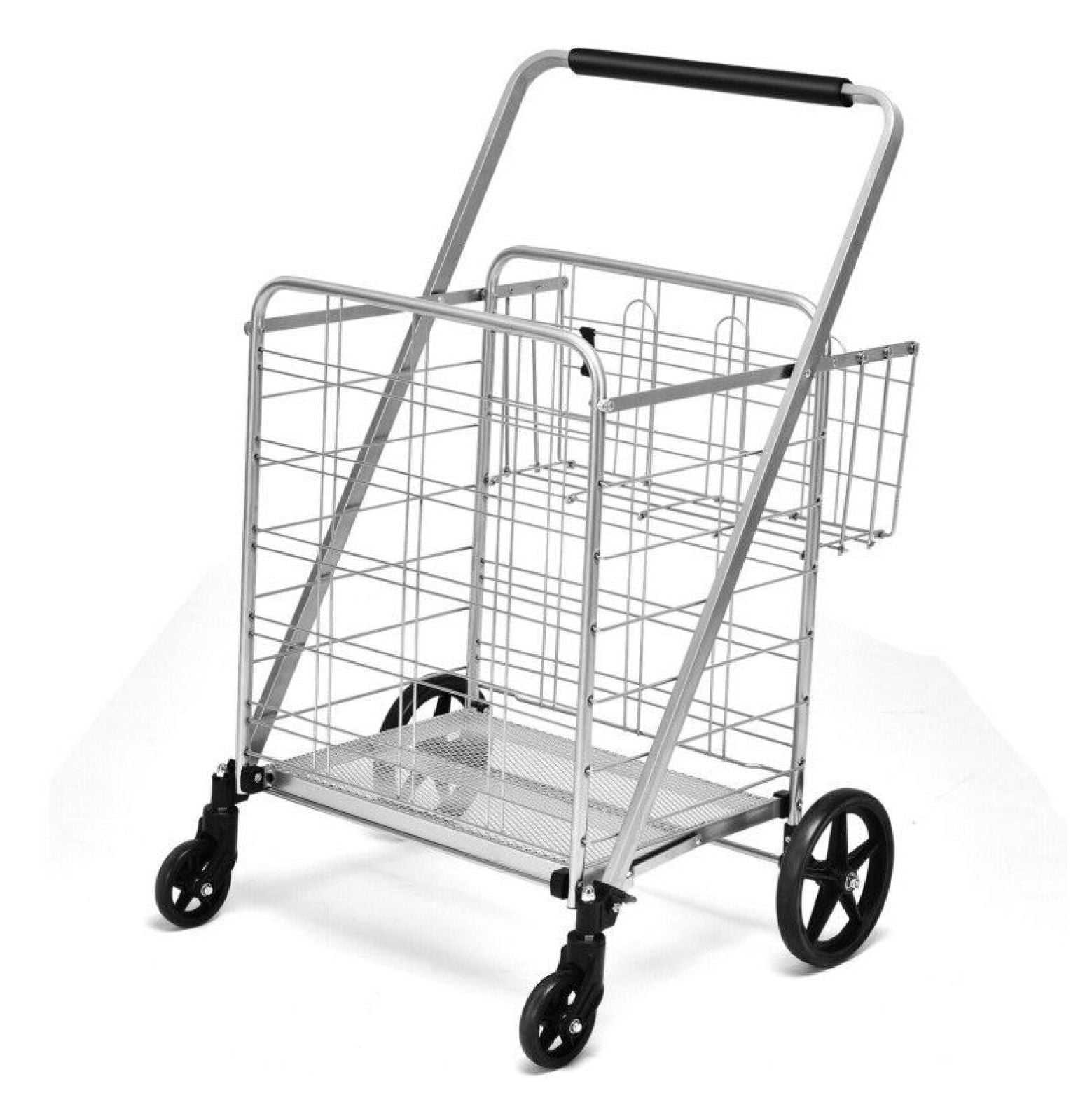 Heavy Duty Folding Utility Shopping Double Cart - Walmart.com