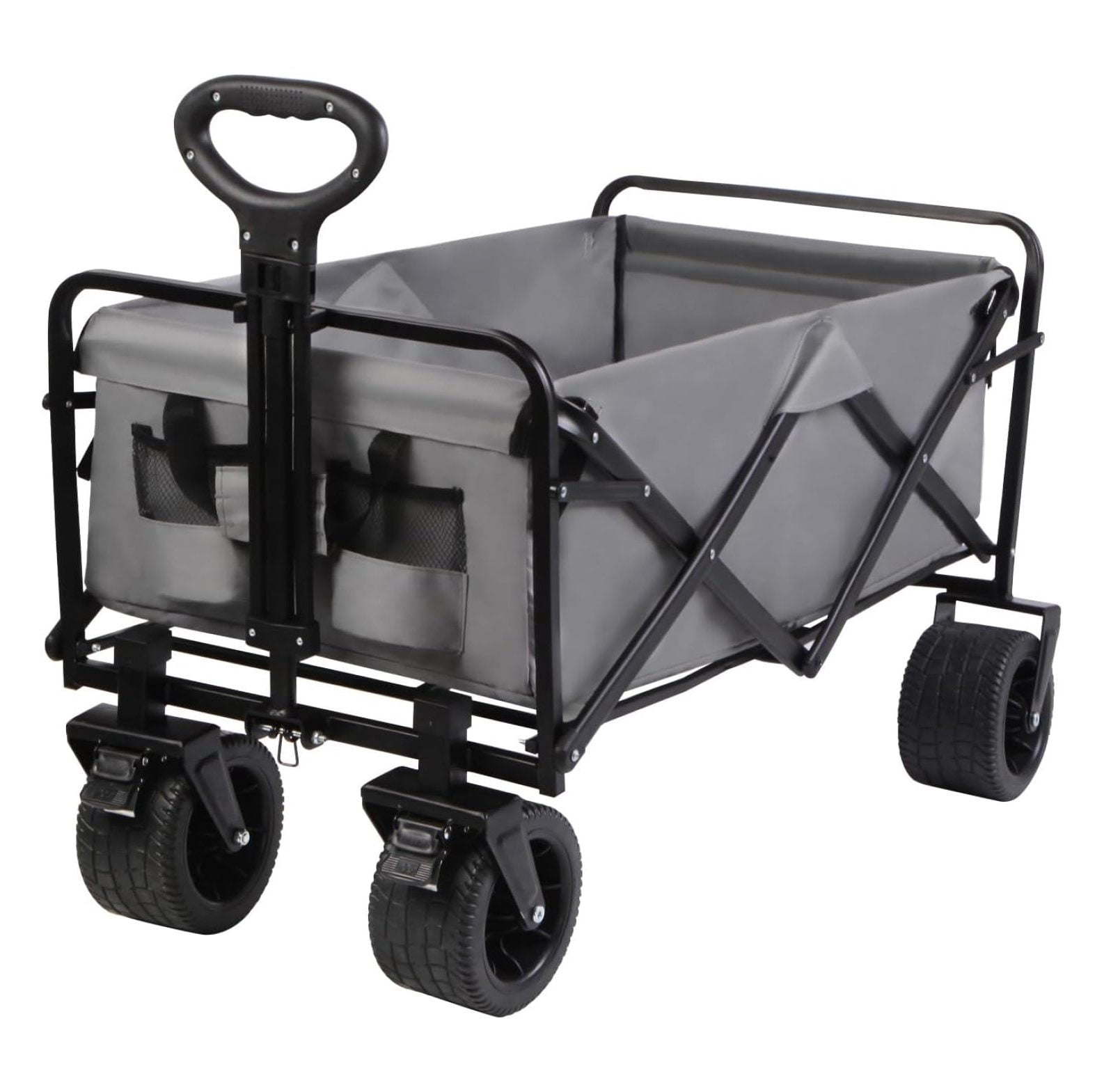 Heavy-Duty Folding Wagon with 550lbs Weight Capacity, Collapsible Wagon ...