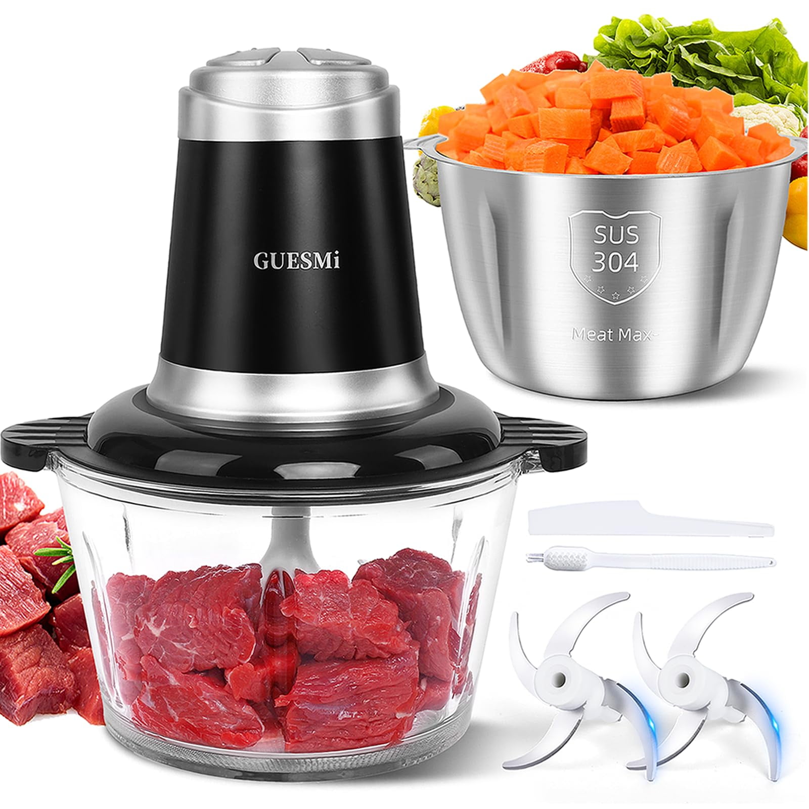 Heavy Duty Food Processors 500W Electric Meat Grinder Vegetable Chopper ...