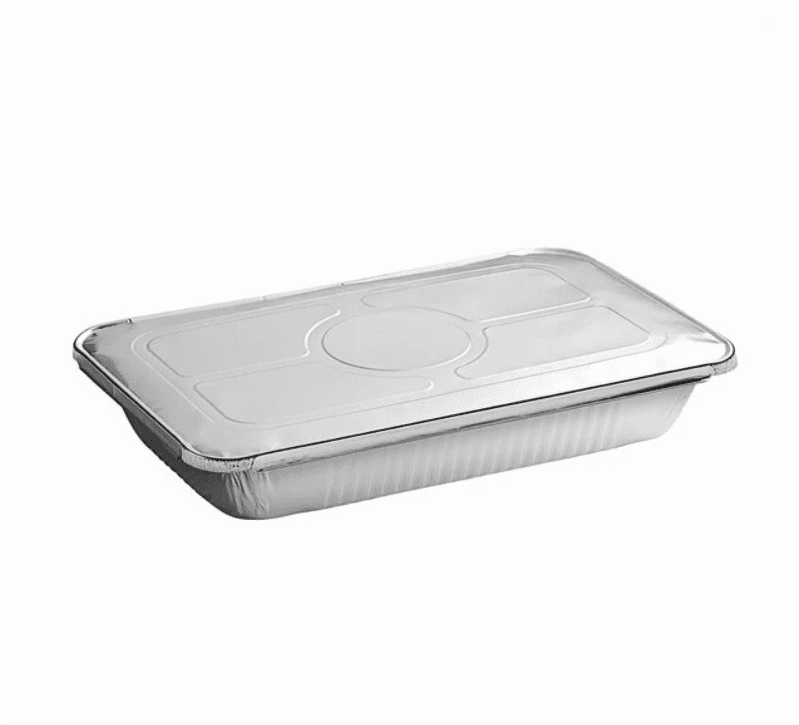 Heavy Duty Full Size Shallow Aluminum Pans with Lids Foil Roasting ...