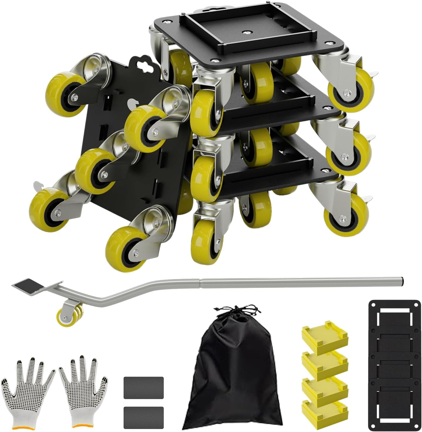 Heavy Duty Furniture Dolly with Baffle, 3307lbs.Load Capacity,5 Wheel ...