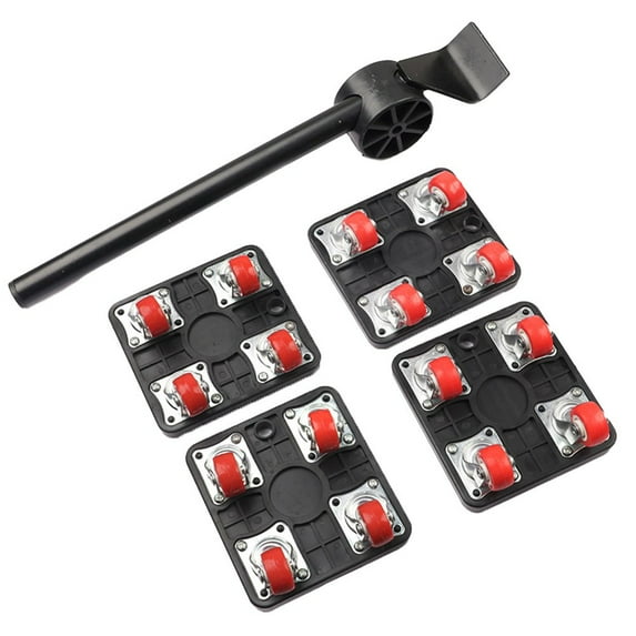 Heavy Duty Furniture Mover Tool Set with 4 Sliders Wheel Roller Bar ...