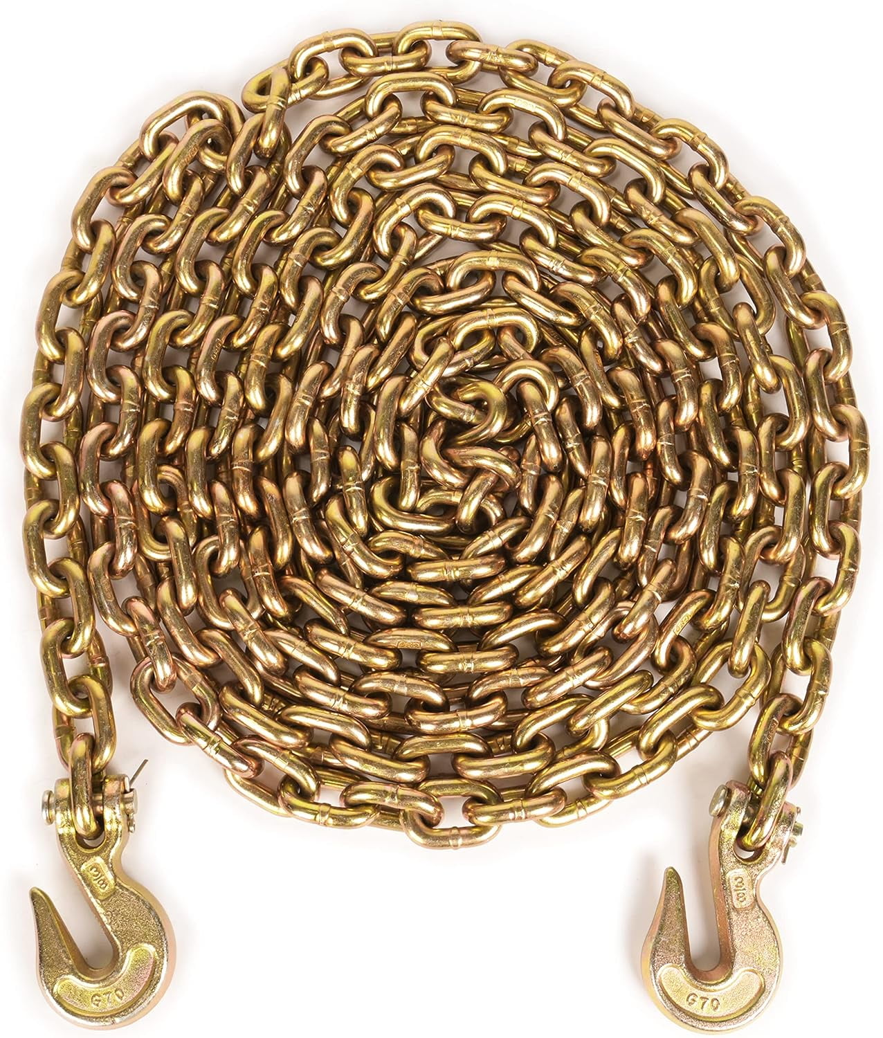 Heavy Duty G80 Tow Chain 3/8" x 20" With G70 Grab Hooks for Logging ...
