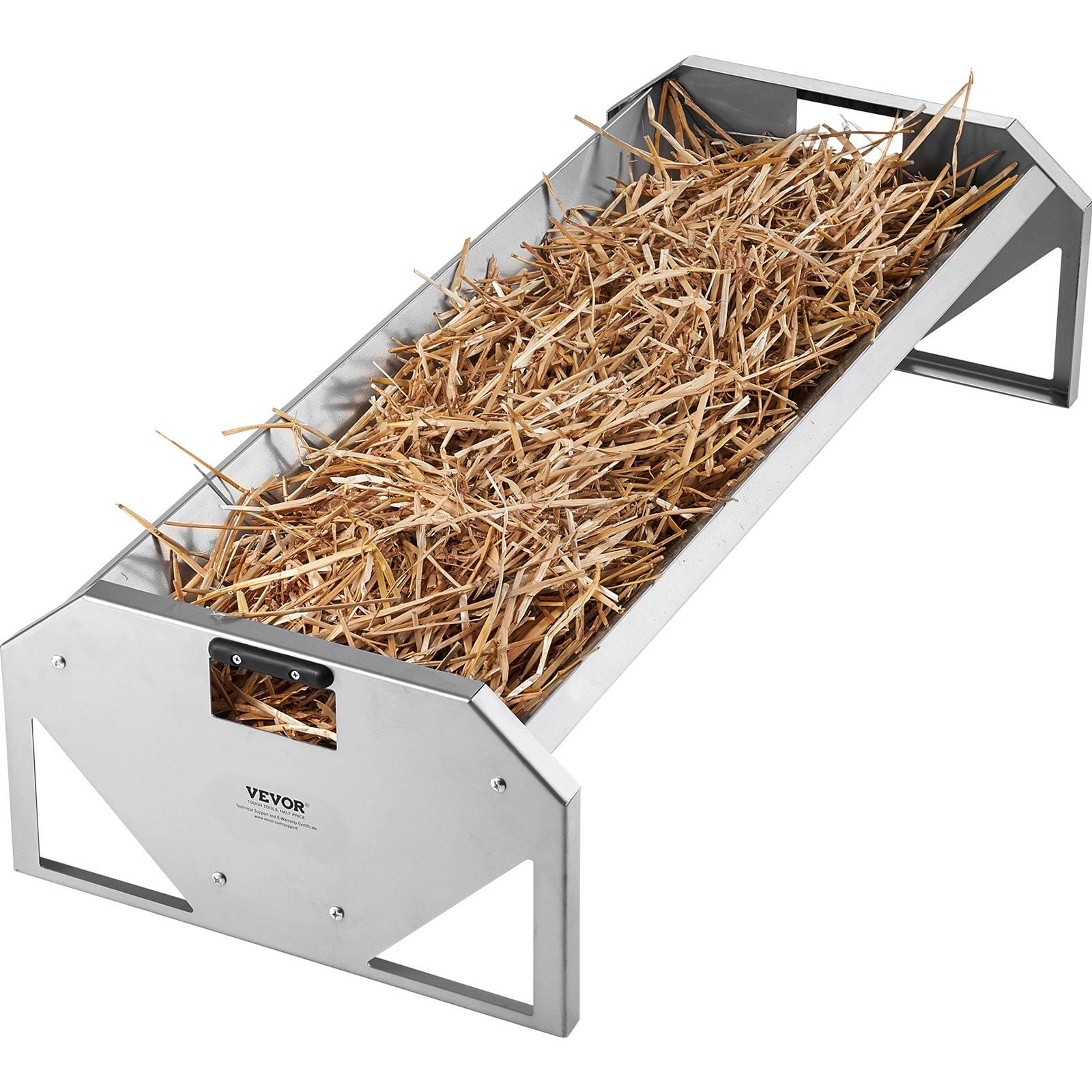 Heavy Duty Galvanized Steel Livestock Feeder Trough, 45 Inch Hay Feeder ...
