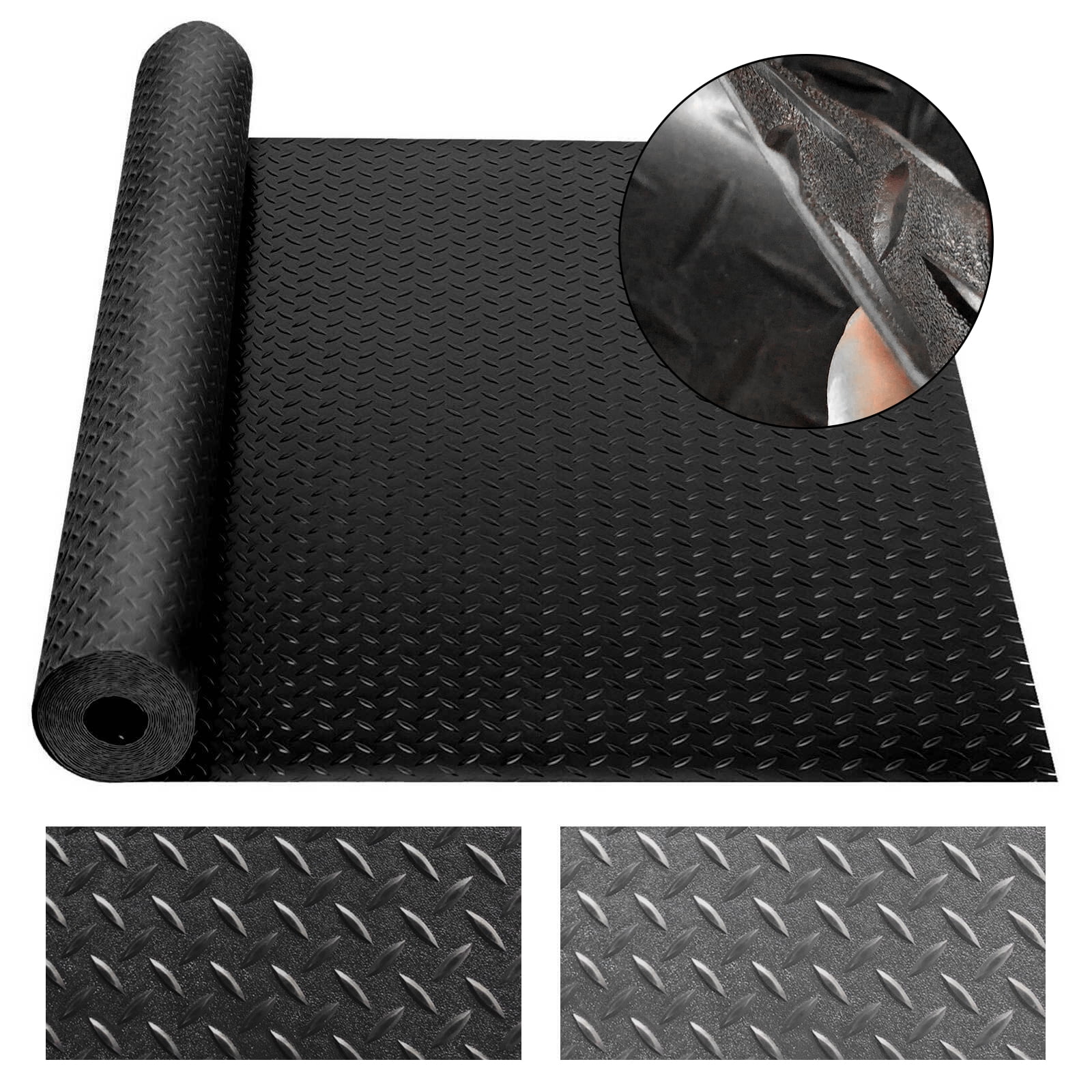 Heavy Duty Garage Flooring Mat Roll Trailer Floor Covering Raised Anti ...