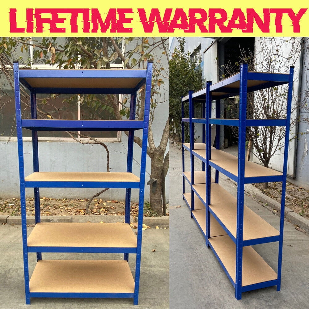Heavy Duty Garage Racking/Shelving Units 5 Tier Metal Storage Racks ...