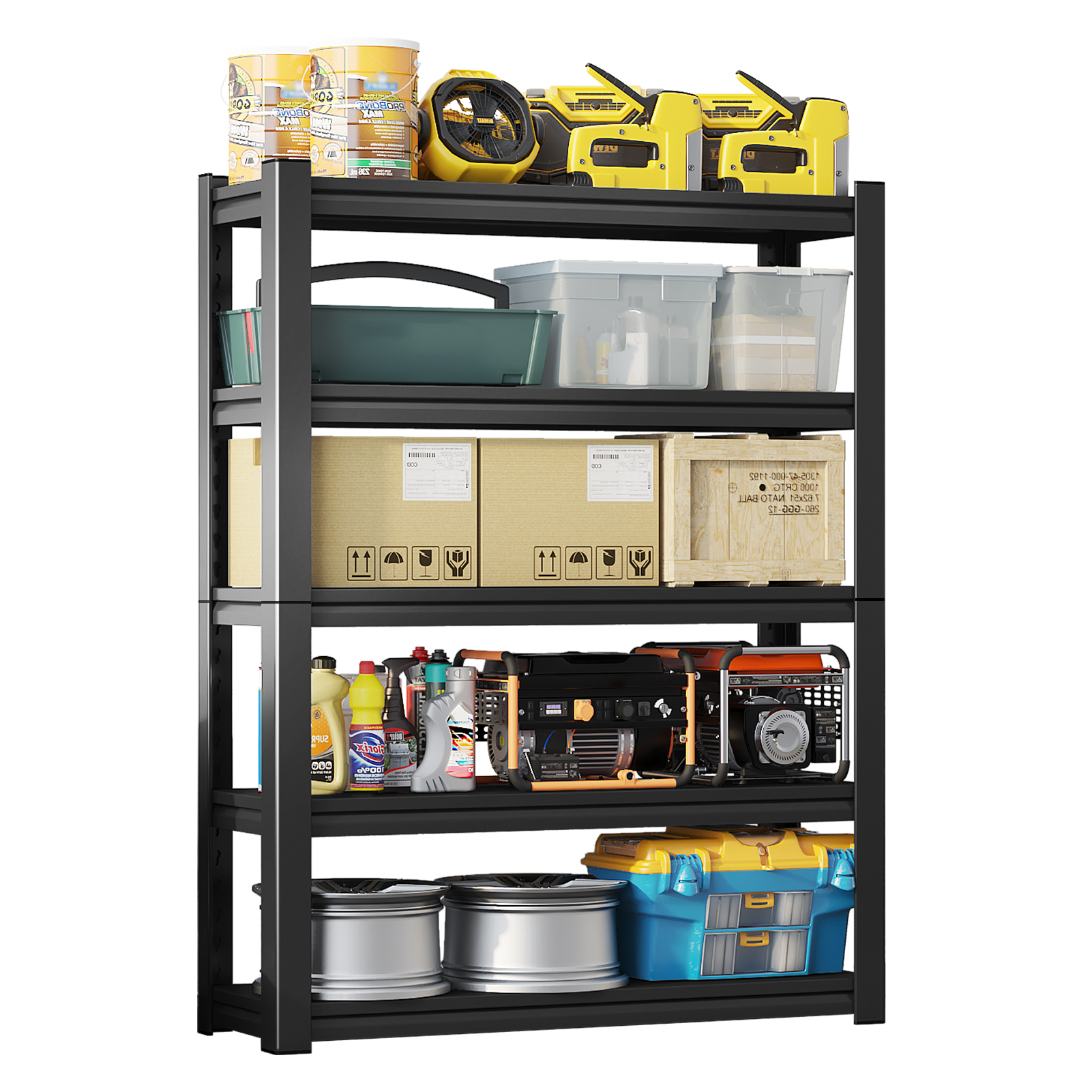 Heavy Duty Garage Shelving Hold 3000 lbs,Boltless Design Adjustable 5 ...