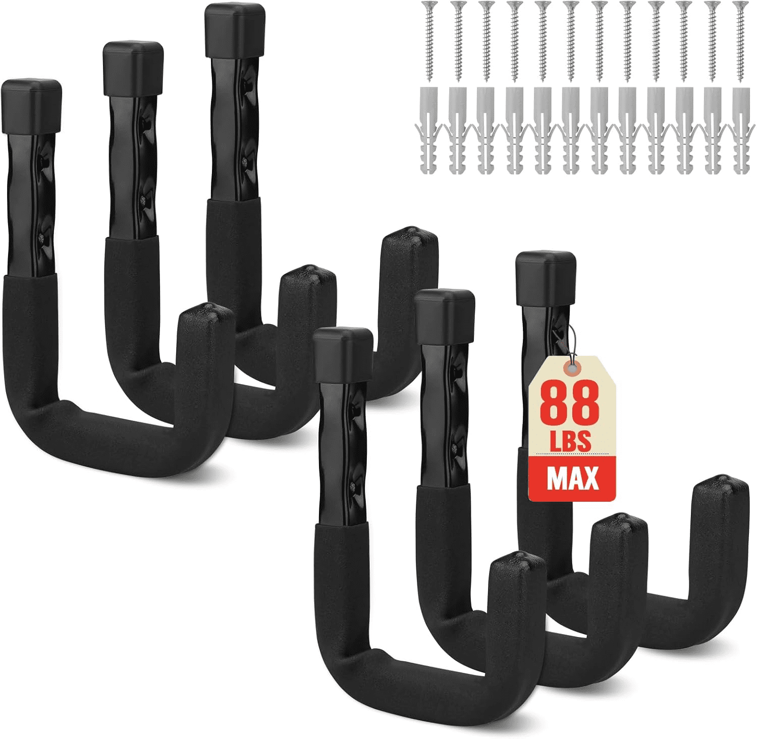Heavy Duty Garage Storage Hooks: 6-Piece Wall Mount J Utility Hooks ...