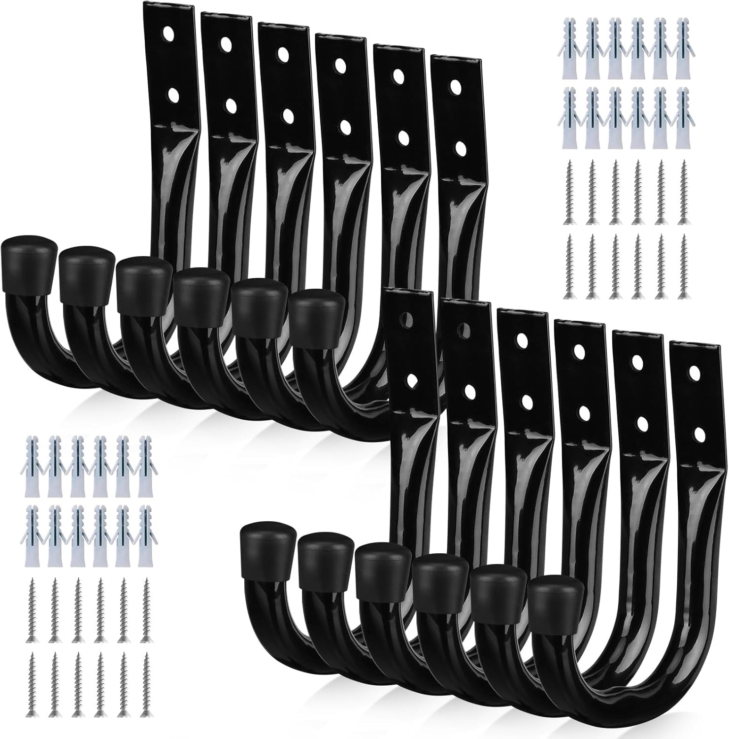 Heavy Duty Garage Storage Hooks, 6-piece Bike Hooks For Garage Wall ...