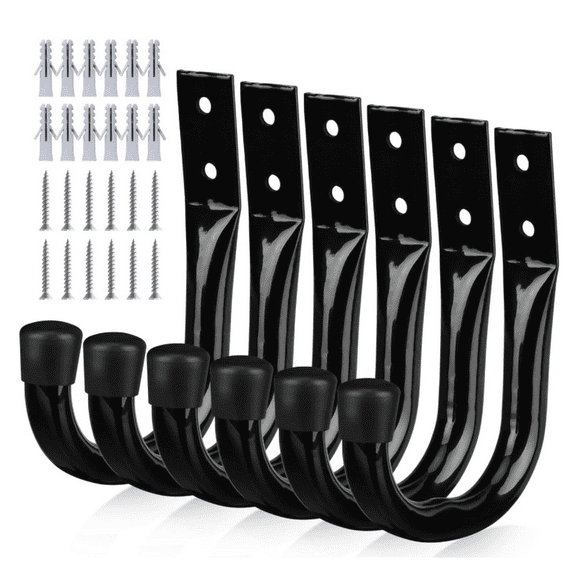 Heavy Duty Garage Storage Hooks, 6-piece Bike Hooks for Garage Wall, Utility Garage Hooks, Wall ...