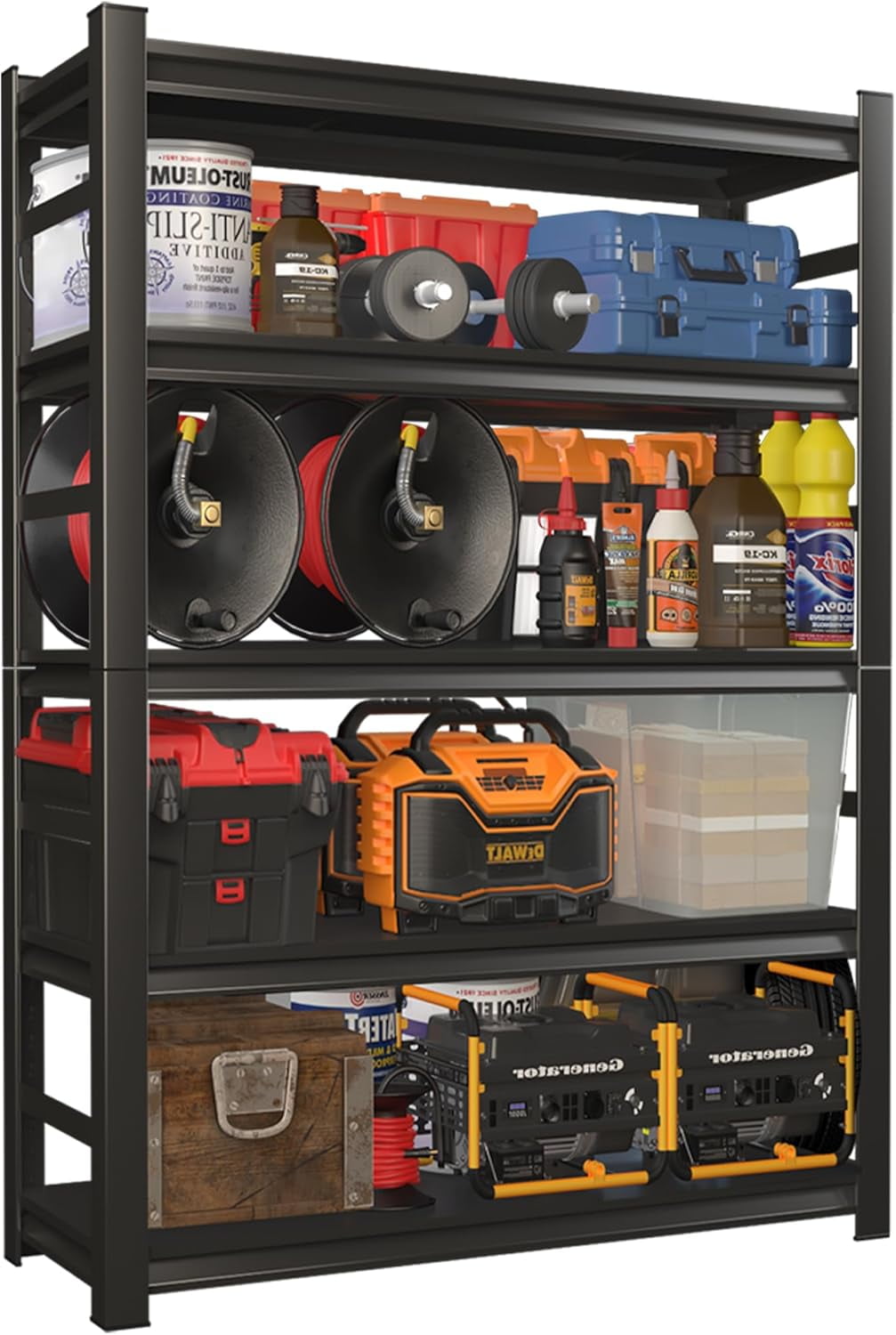 Heavy Duty Garage Storage Shelves, Easy to Assemble Rack Without Bolts ...