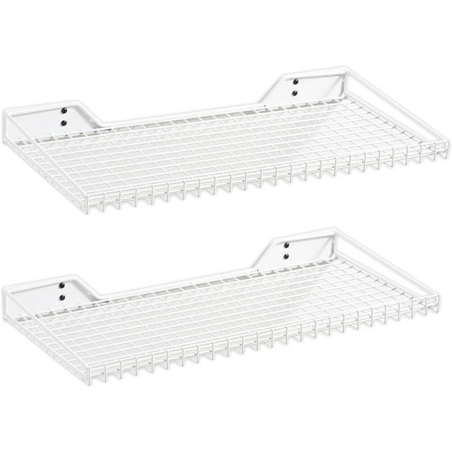 Heavy Duty Garage Wall Shelving 2 Pack 23.6"x11.8" Metal Wire Shelves ...