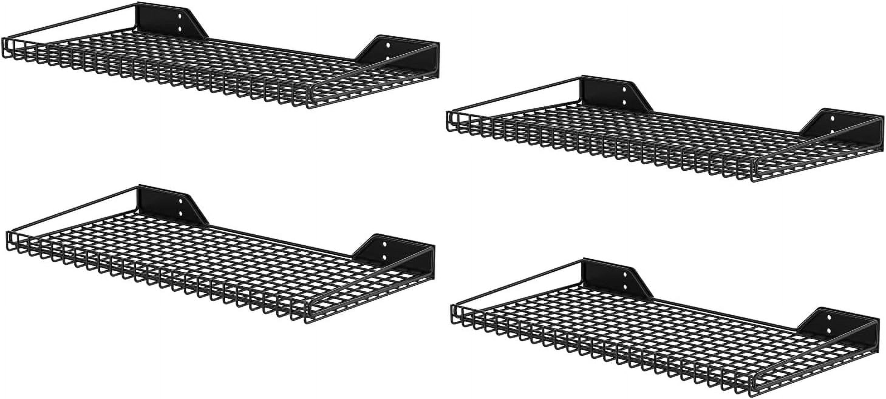 Heavy Duty Garage Wall Shelving 4 Pack 23.6"x11.8" Metal Wire Shelves ...