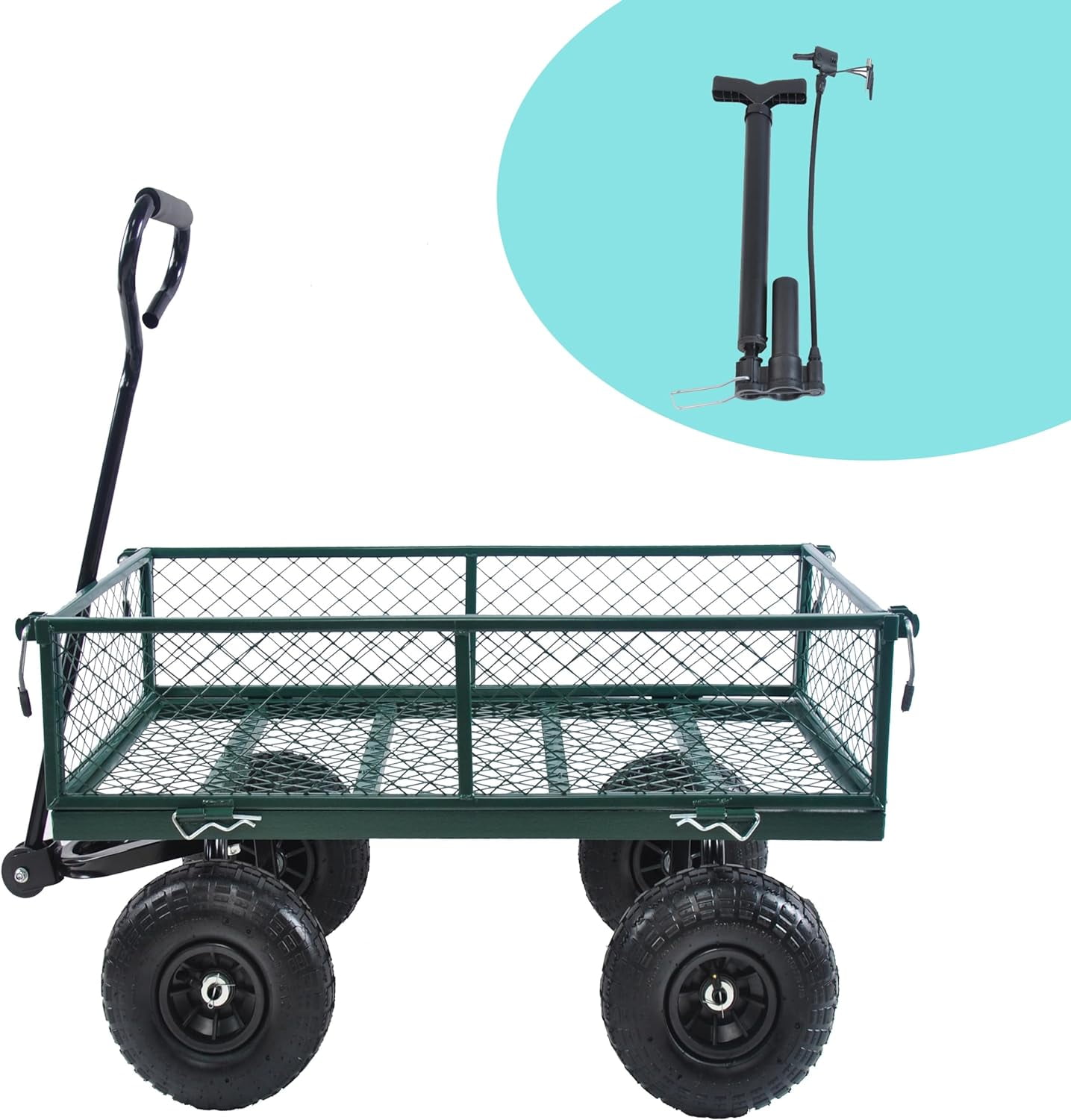 Heavy Duty Garden Cart Yard Dump Wagon for Lawn, Utility, and Outdoor ...