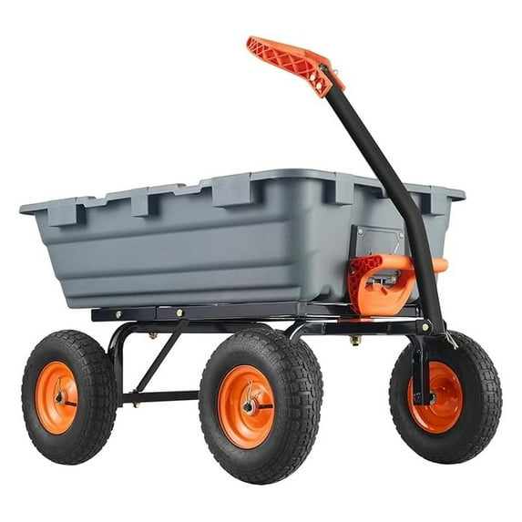 Heavy Duty Garden Dump Cart 800lbs Capacity, 10-Inch Pneumatic Tires ...
