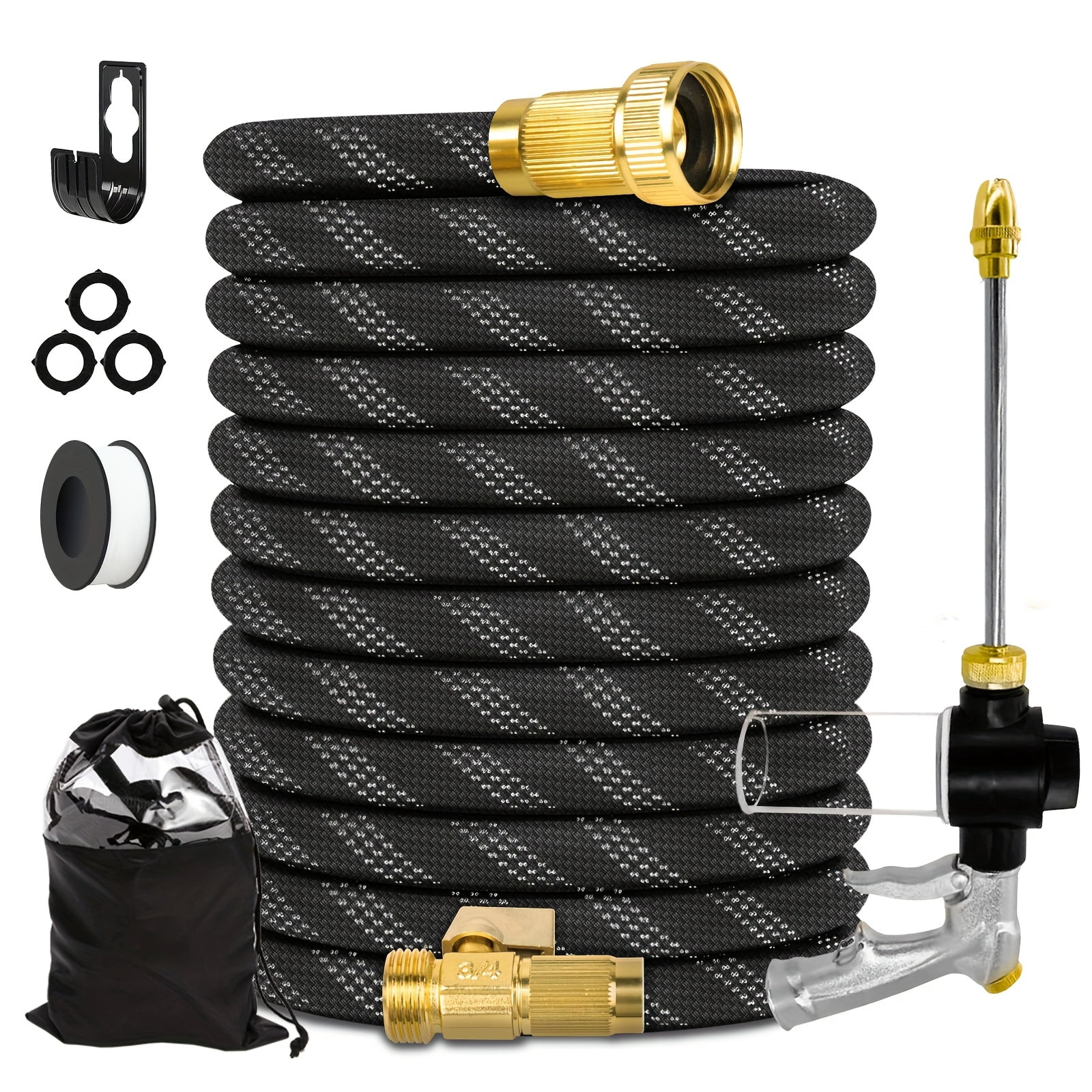 Heavy-Duty Garden Hose 50/100/150ft | 10-Function High-Pressure Nozzle ...