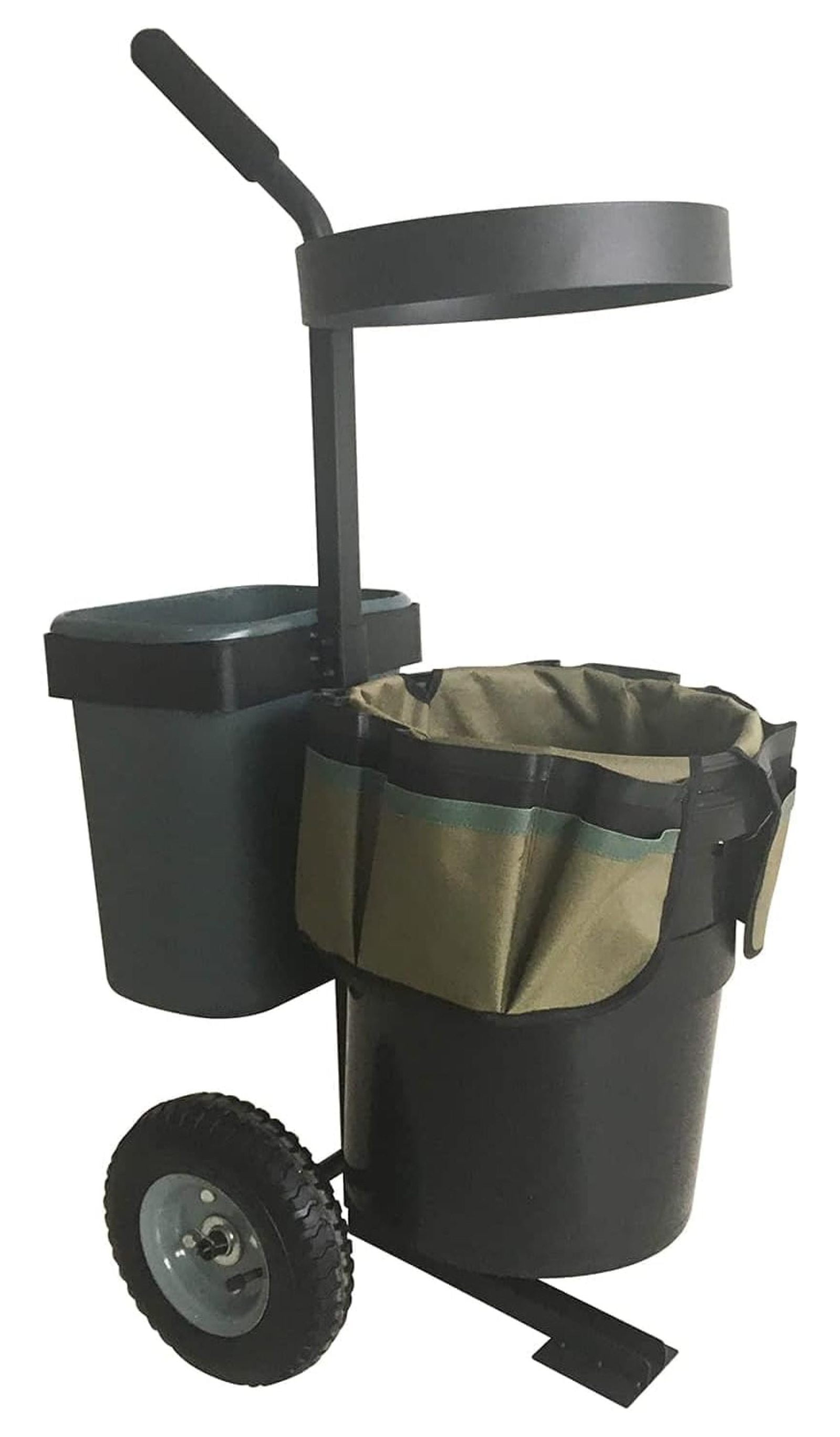 Heavy Duty Garden Lawn Wheeled Cart Trolley Mobile Gardening Rolling ...