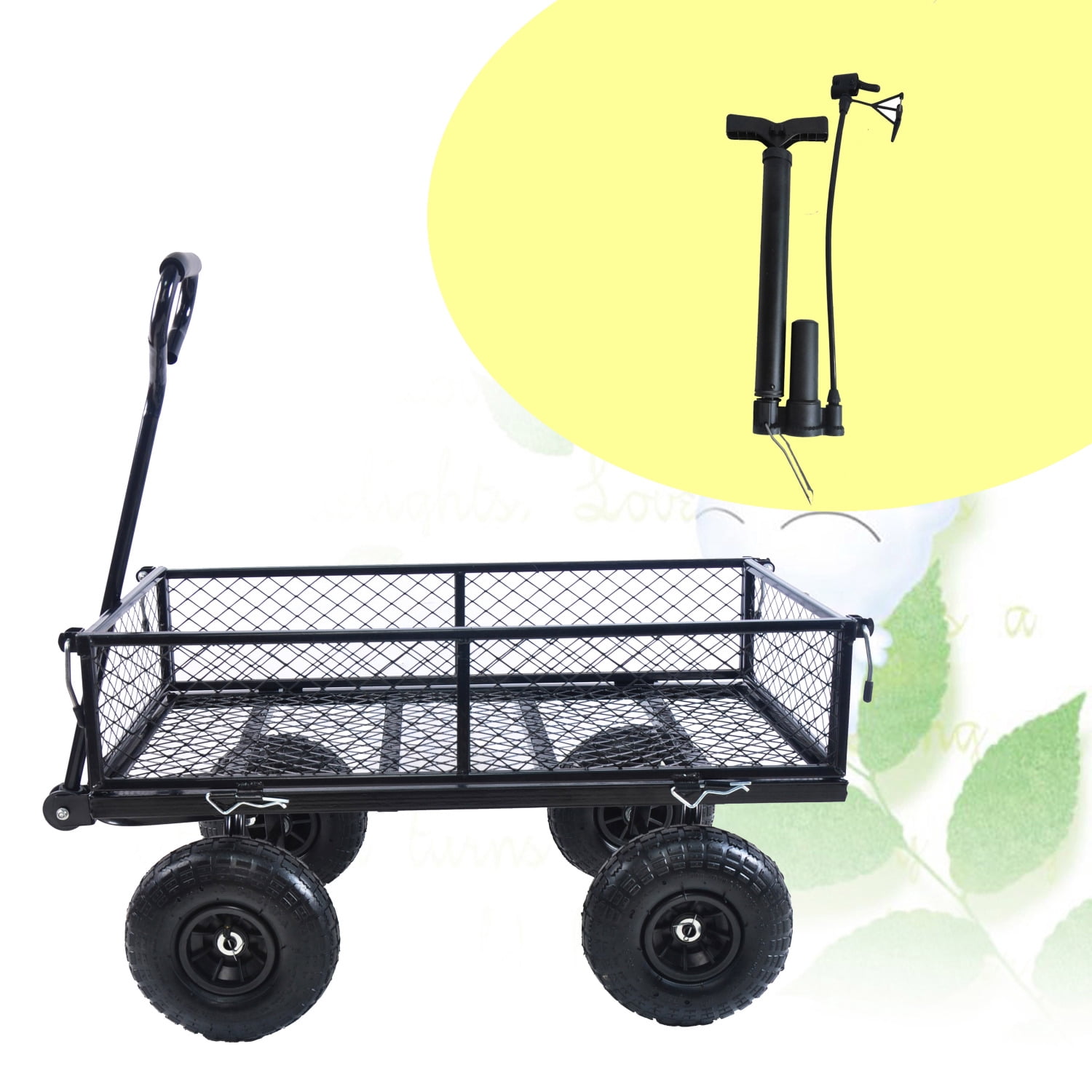 Heavy Duty Garden Wagon Cart Firewood Transport Truck Utility Cart for ...