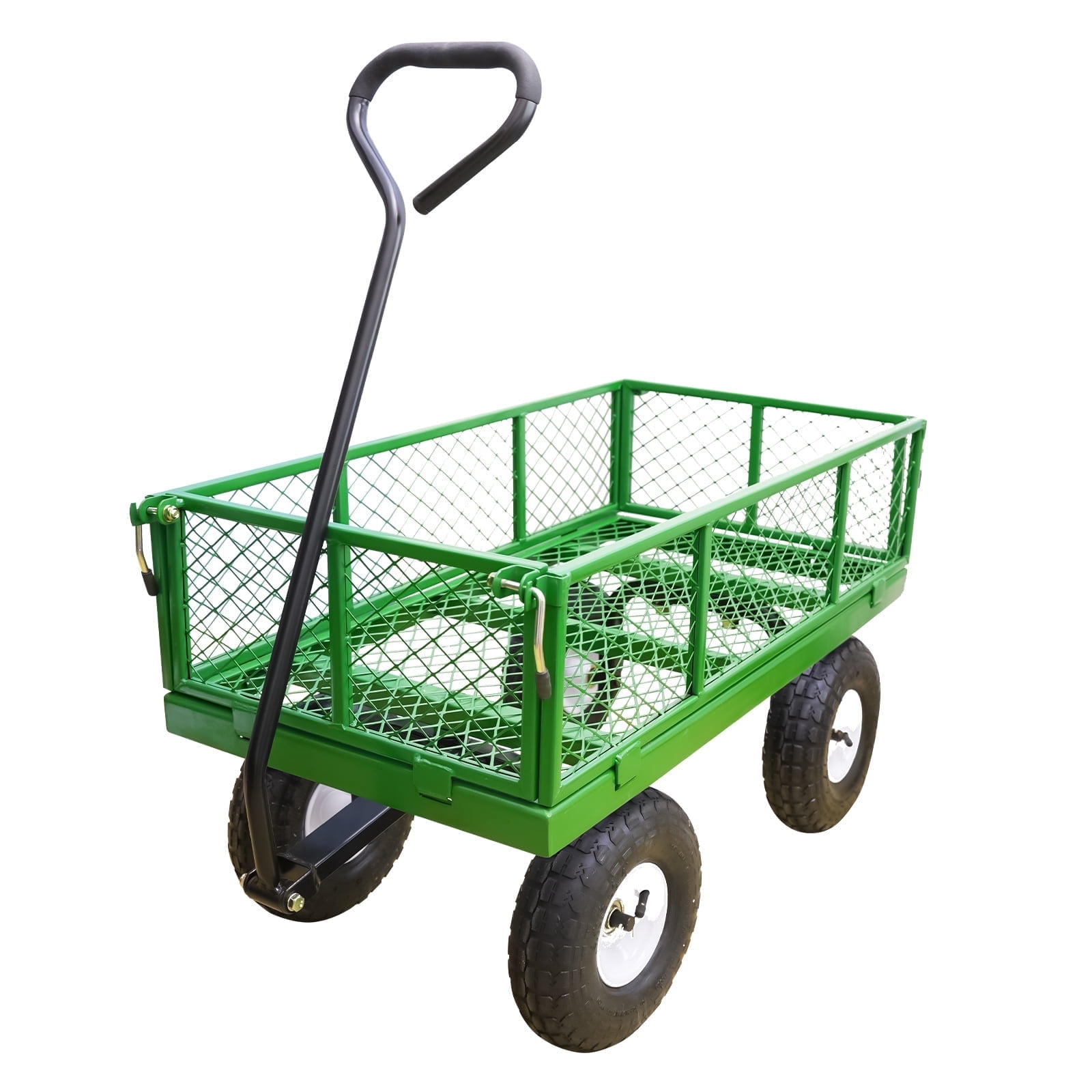 Aain 400 lbs Heavy Duty Garden Wagon with Removable Steel Mesh Sides ...