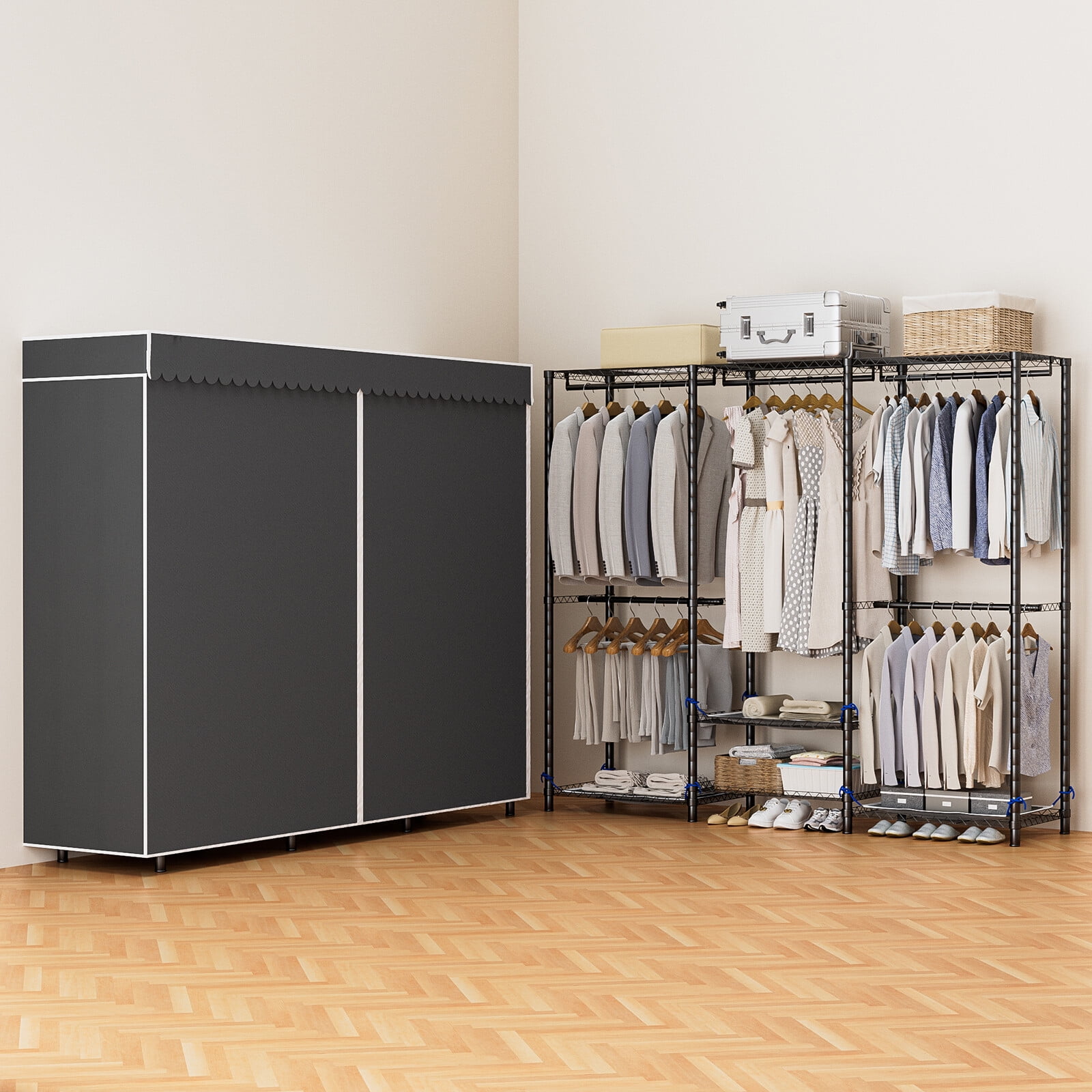 Heavy Duty Garment Rack Large Clothes Rack Freestanding Closet Clothing ...