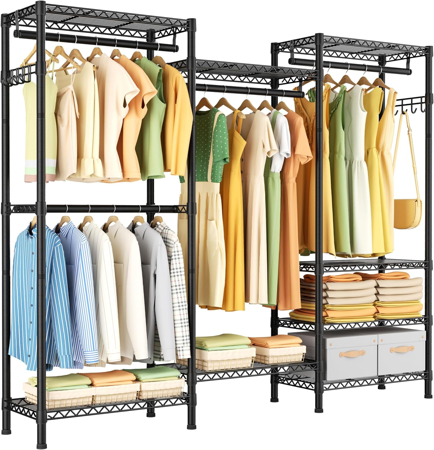 Heavy Duty Garment Rack Large Clothes Rack,Freestanding Closet Portable ...