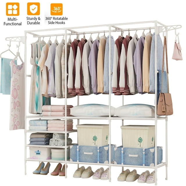 Heavy Duty Adjustable Garment Rack, Freestanding Durable Closet for ...