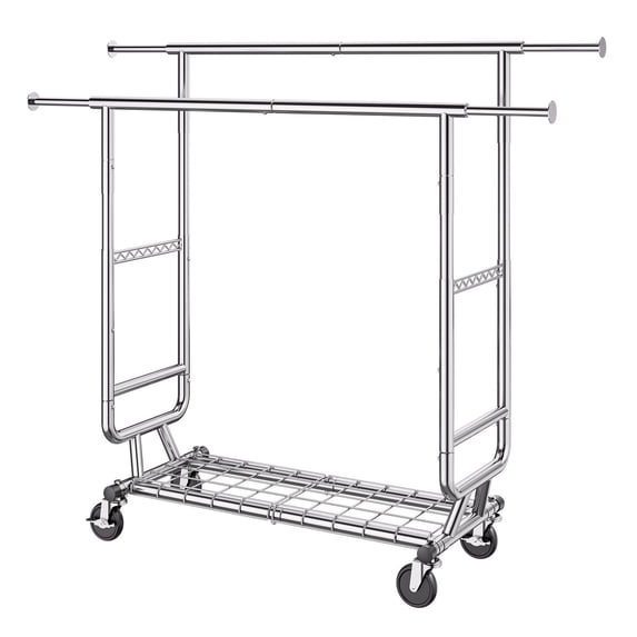 Heavy Duty Garment Rack with Shelves,Industrial Clothes Rack for Closet ...