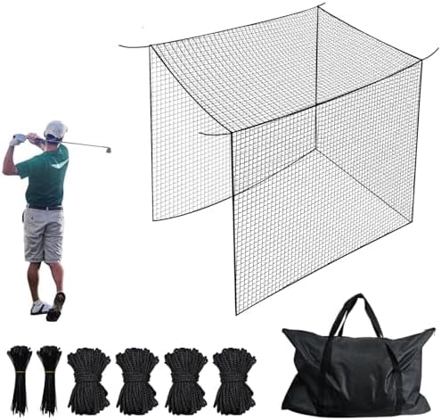 Heavy Duty Golf Cage Net 10ft x 10ft x 10ft, Outdoor/Indoor Golf ...