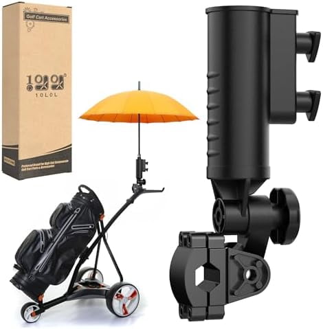 Heavy Duty Golf Push Cart Umbrella Holder - 180° Adjustable Aluminum ...