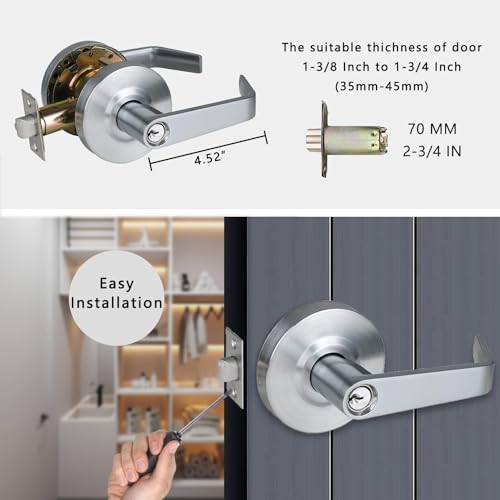 Heavy Duty Grade 2 Storeroom Door Lever, Satin Chrome Finished Entry ...