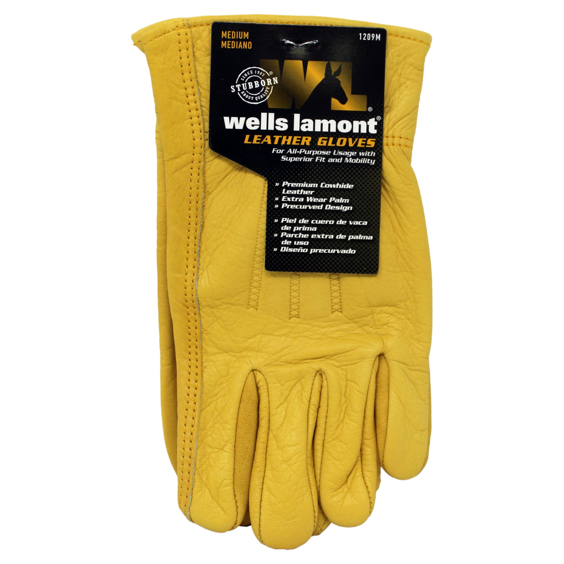 Wells Lamont Heavy Duty Grain Cowhide Work Gloves, Extra Wear Saddletan ...
