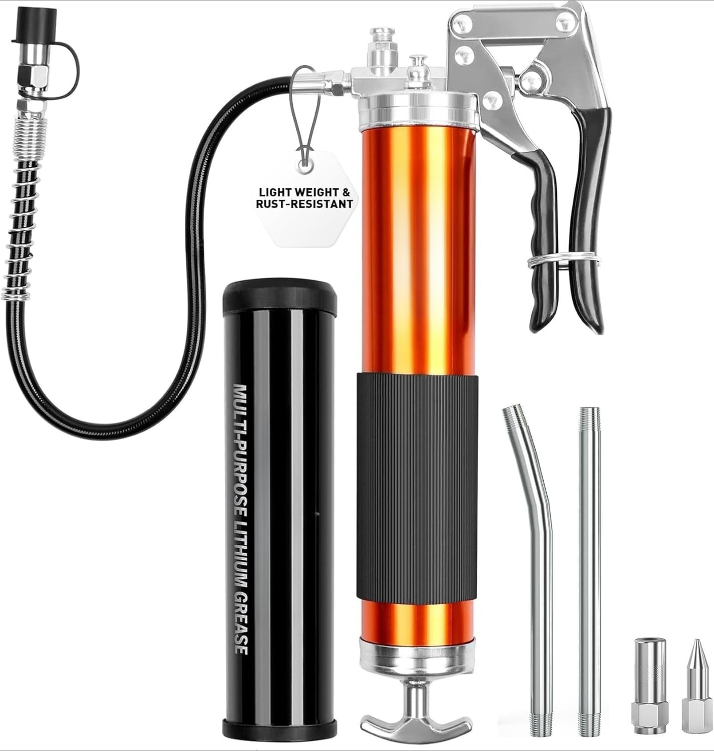 Heavy Duty Grease Gun with Grease Tubes | Grease Gun Flexible Hose ...