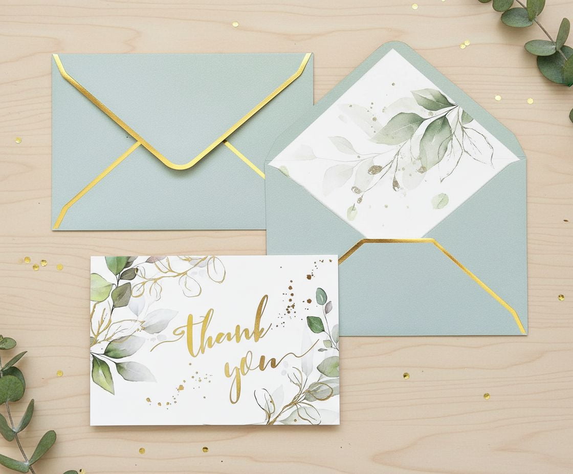 Heavy Duty Green Thank You Cards with Envelopes Greenery - 36 PK - 4x6 ...