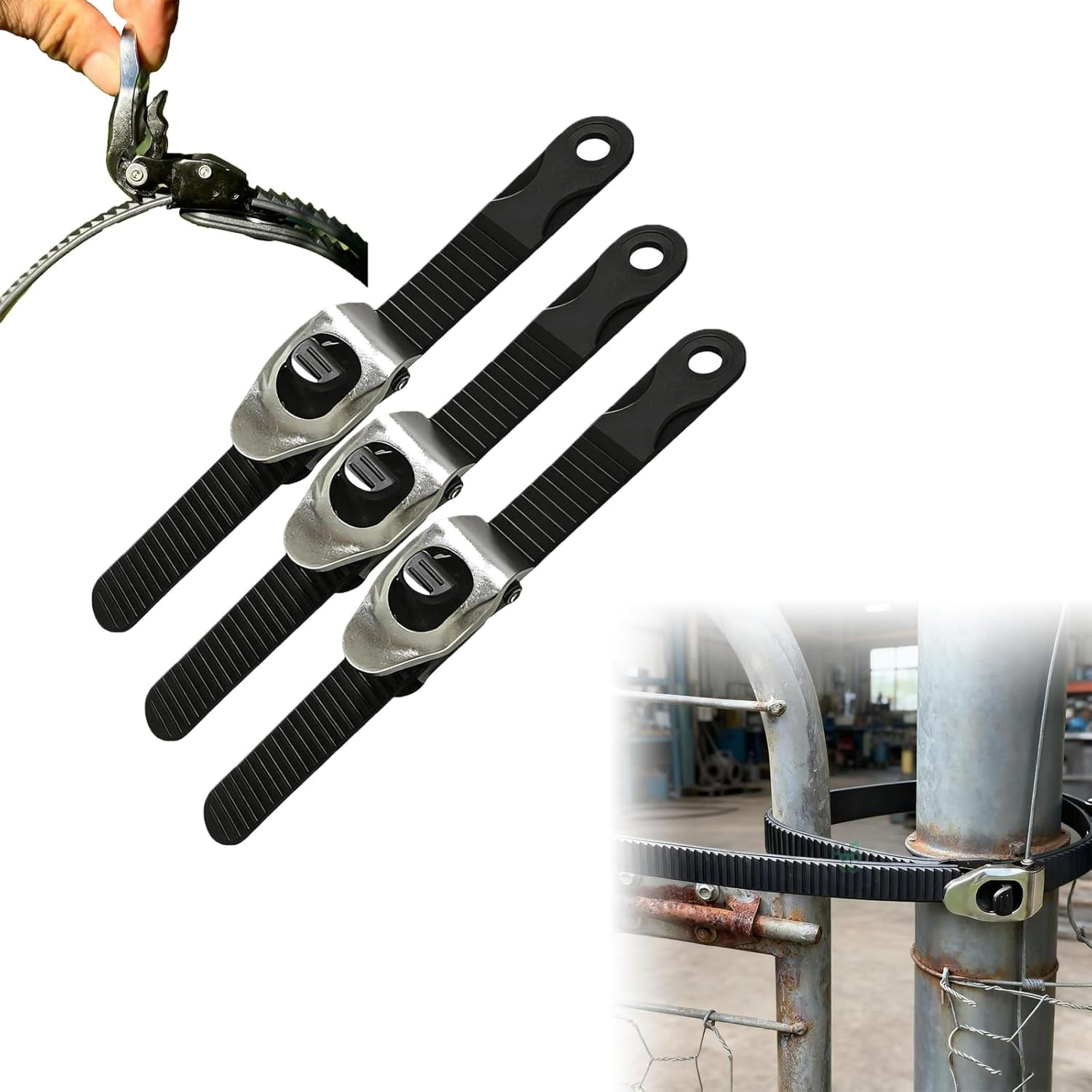 Heavy-Duty Grip Lock Strap, Connectable Multipurpos Ratchet Straps ...