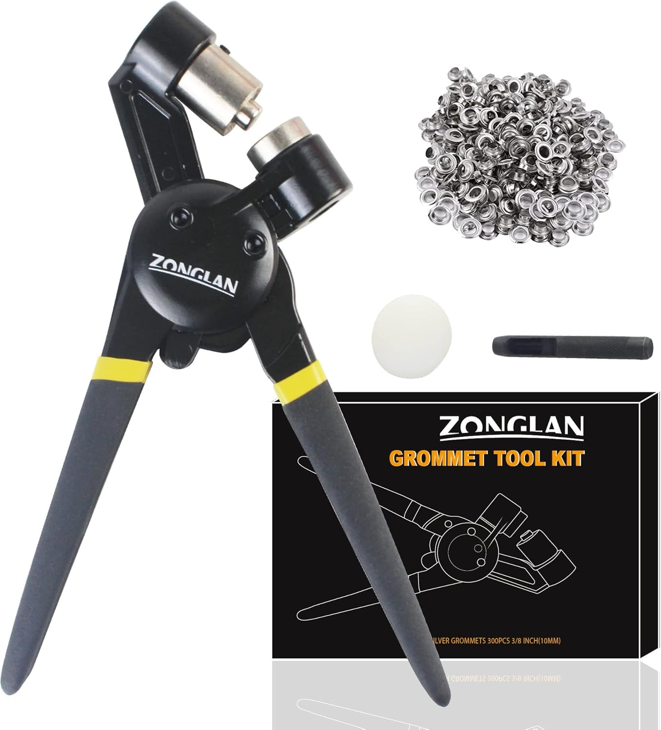 Heavy Duty Grommet Tool Kit, 3/8 Inch Handheld Manual Machine Hole ...