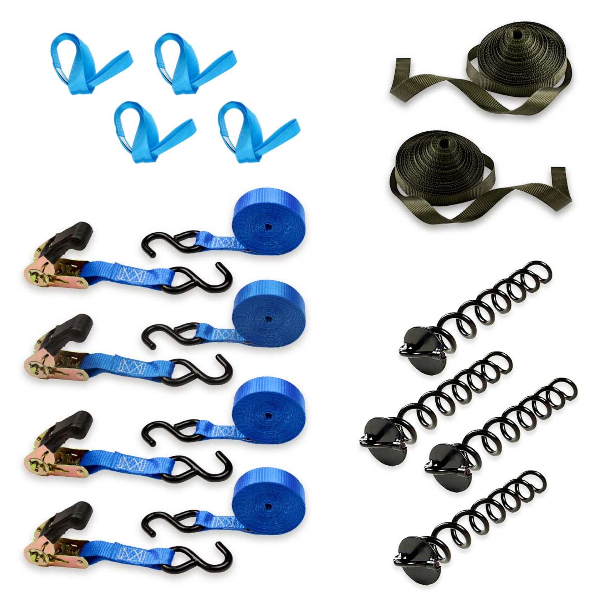 Heavy-Duty Ground Anchor Kit: Includes 4 Anchors and 10 Tie-Downs ...