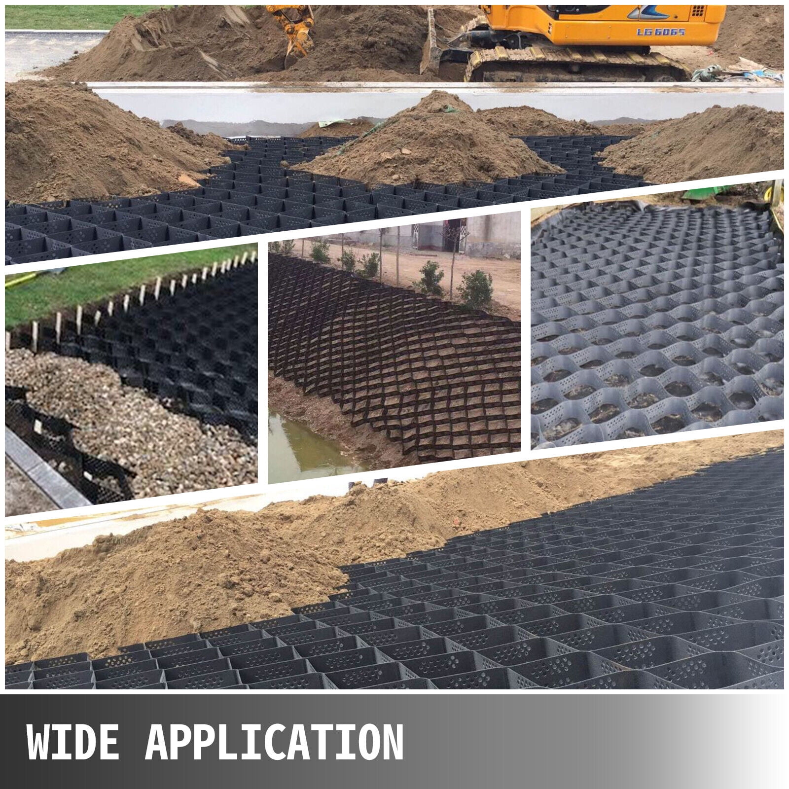 Heavy Duty HDPE Geogrid Ground Stabilization Grid 9x17ft, High Tensile ...
