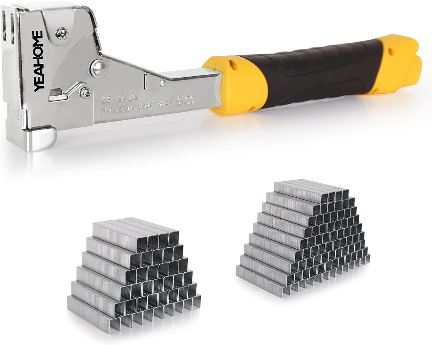 Heavy Duty Hammer Tacker with 6000 T50 Staples of 1/2, 3/8 inches ...