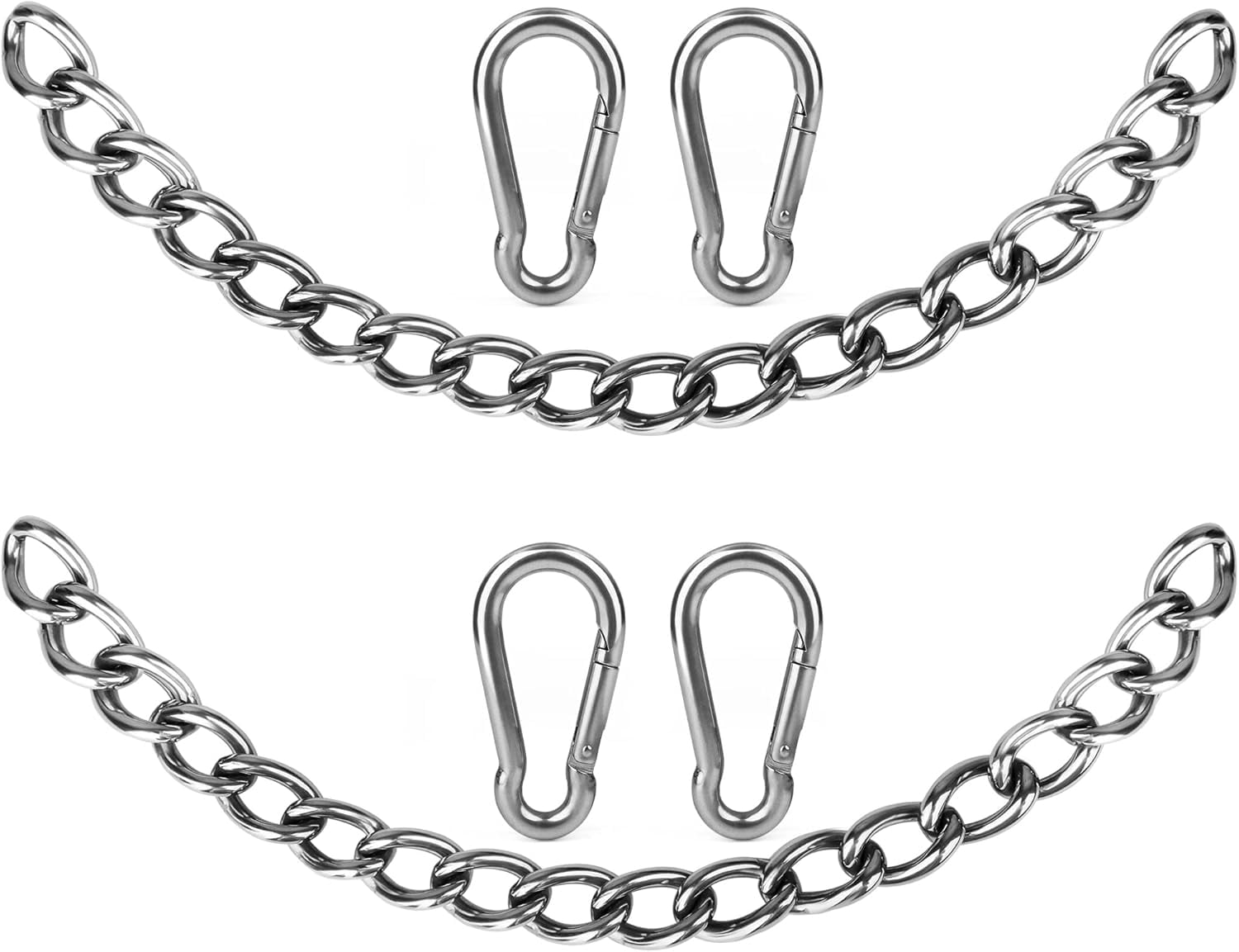 Heavy Duty Hammock Chains with 4 Carabiners - Stainless Steel Hammock ...
