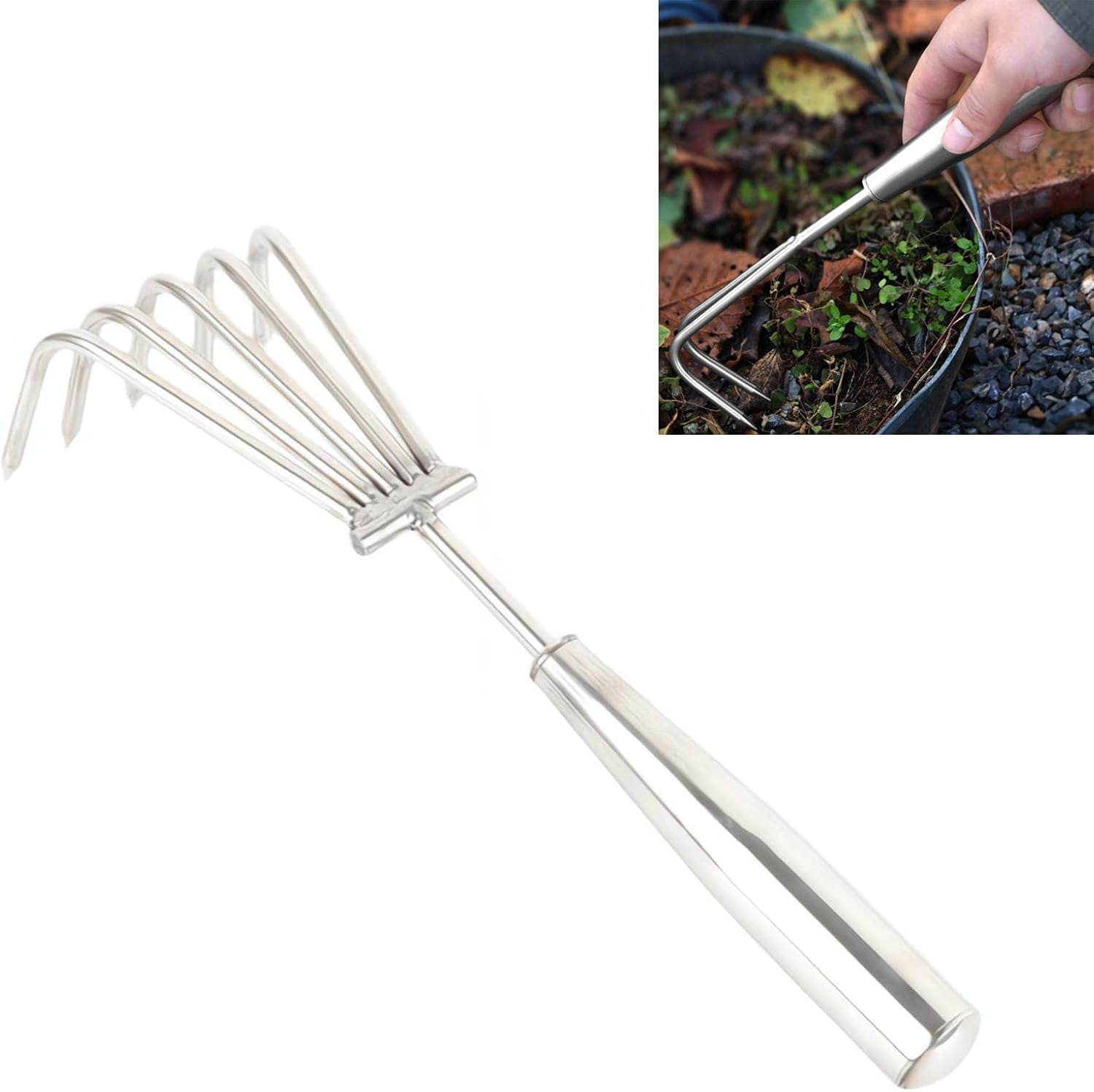 Heavy Duty Hand Rake – Ergonomic Gardening Claw Tool for Weeding ...