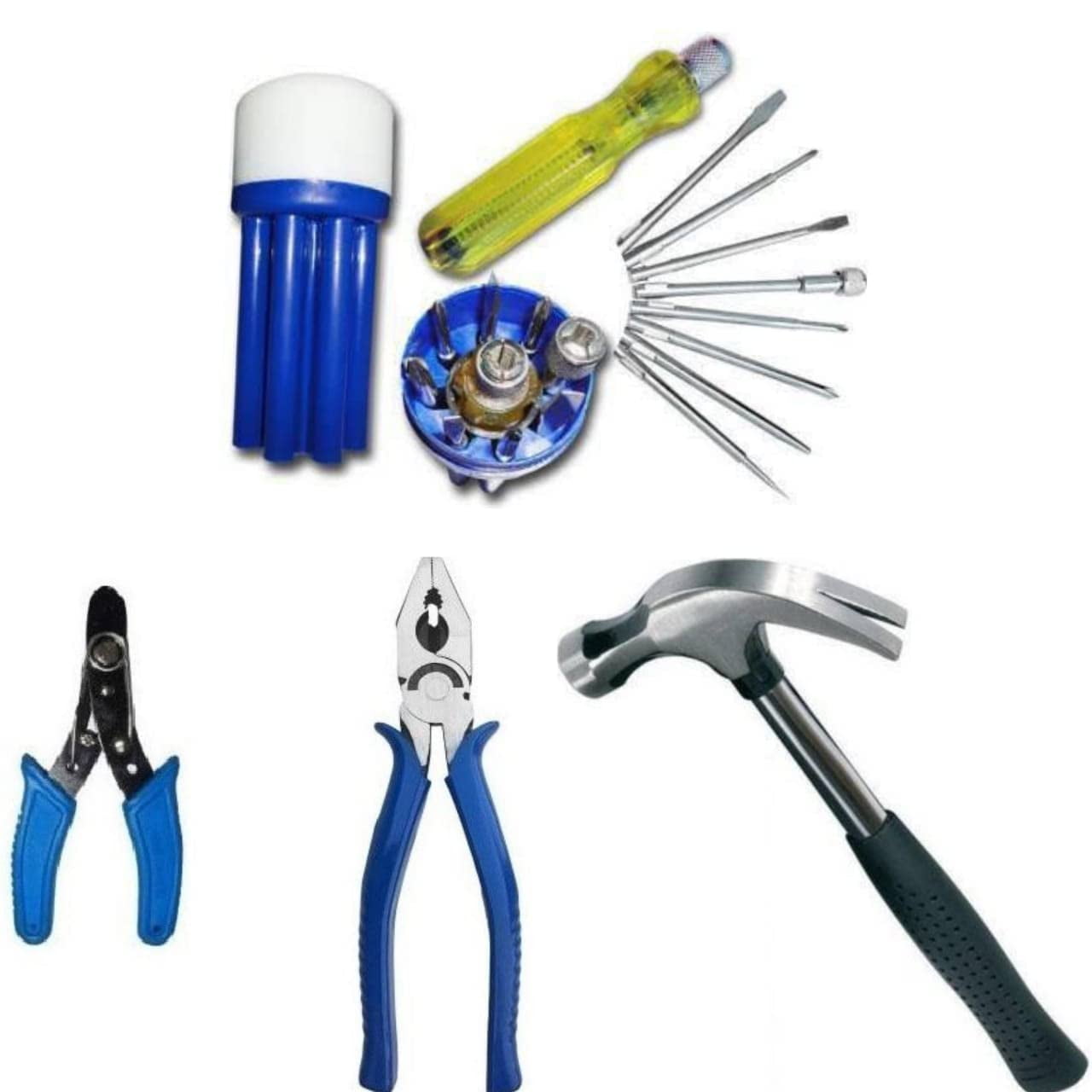 Heavy Duty Hand Tool Kit | Claw Hammer, Plier Wire, Cutter & 9pc - Set ...