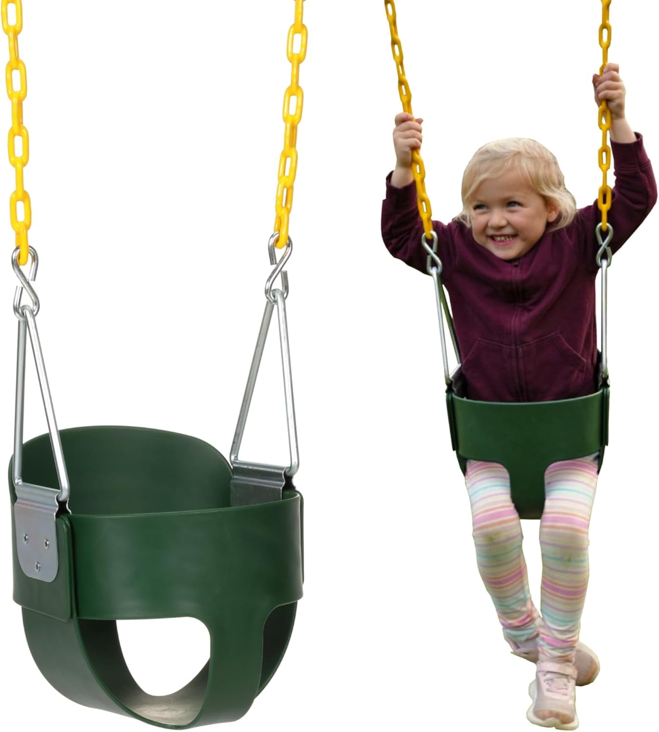 Heavy-Duty High Back Full Bucket Toddler Swing Seat | Coated Swing ...