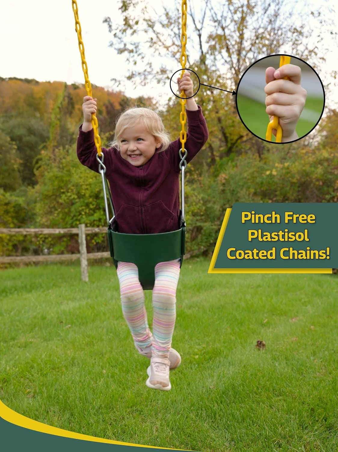 Heavy-Duty High Back Full Bucket Toddler Swing Seat | Coated Swing ...