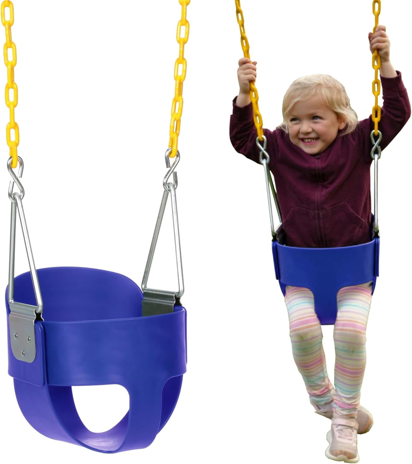 Heavy-Duty High Back Full Bucket Toddler Swing Seat | Coated Swing ...