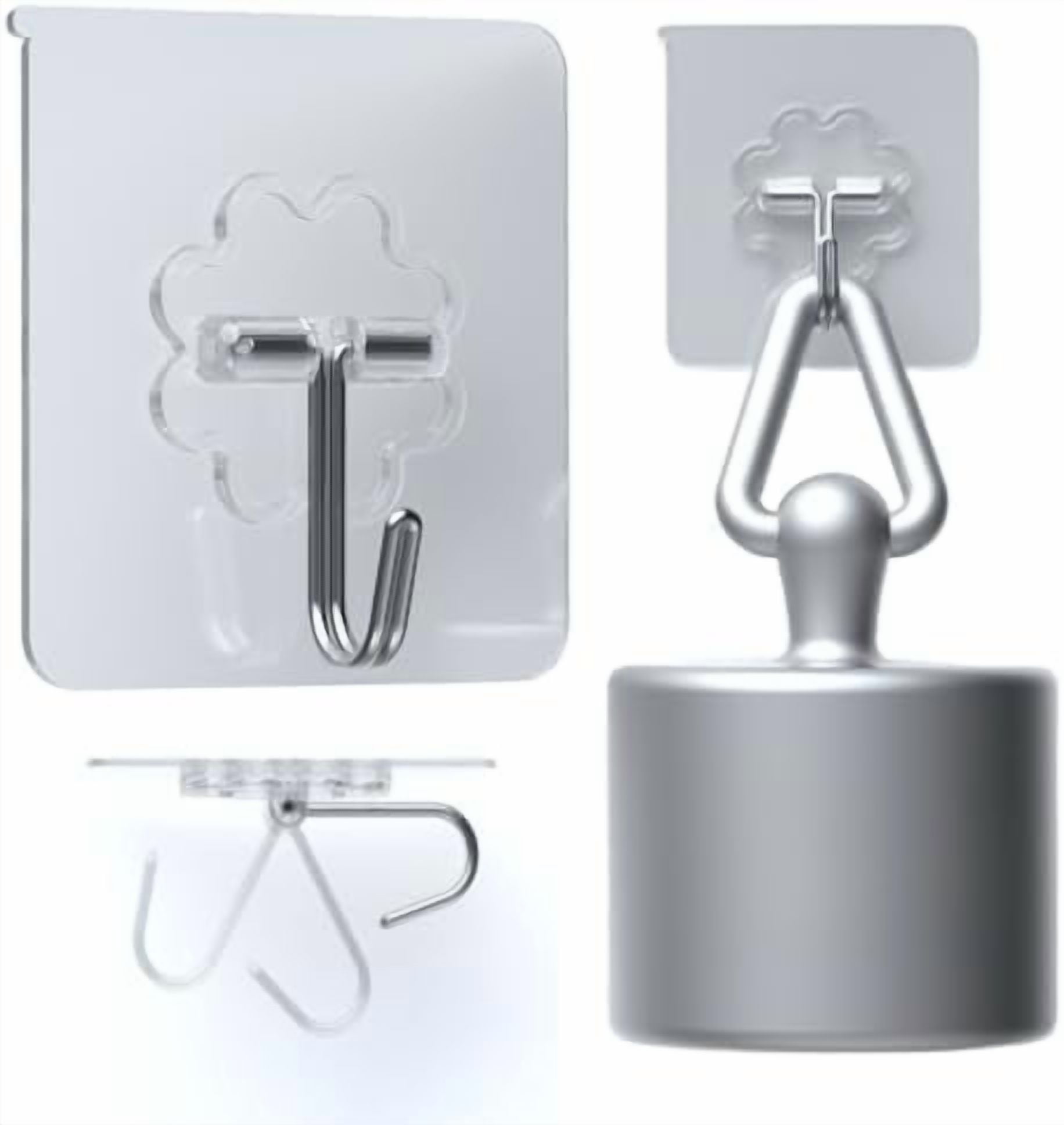 Heavy Duty Hook 24 Pack Self Adhesive Hooks for Hanging Wall Hooks ...