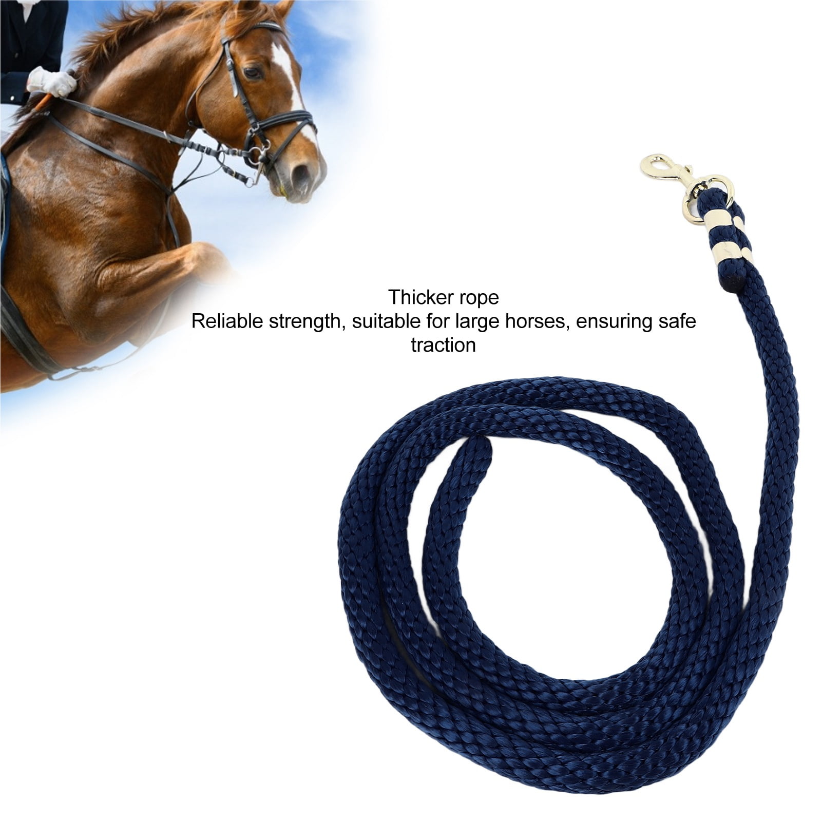 Heavy Duty Horse Lunge Line With Snap 6. 6ft Black Training Rope For ...