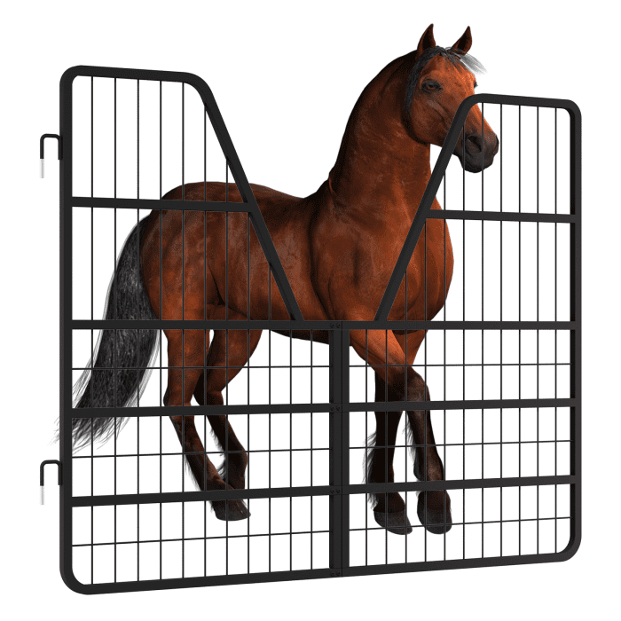 Heavy Duty Horse Stall Gate, 52 x 42 Inch Two Way Stable Door, Scratch ...